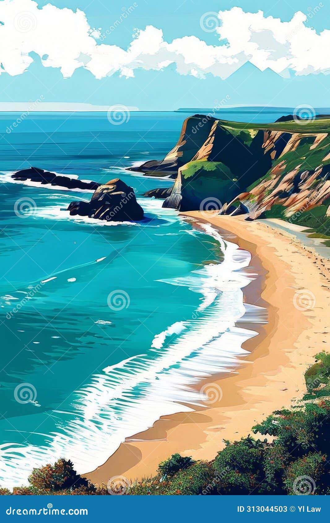 Beach Features Draw the Outline of the Beach Editorial Stock Photo ...