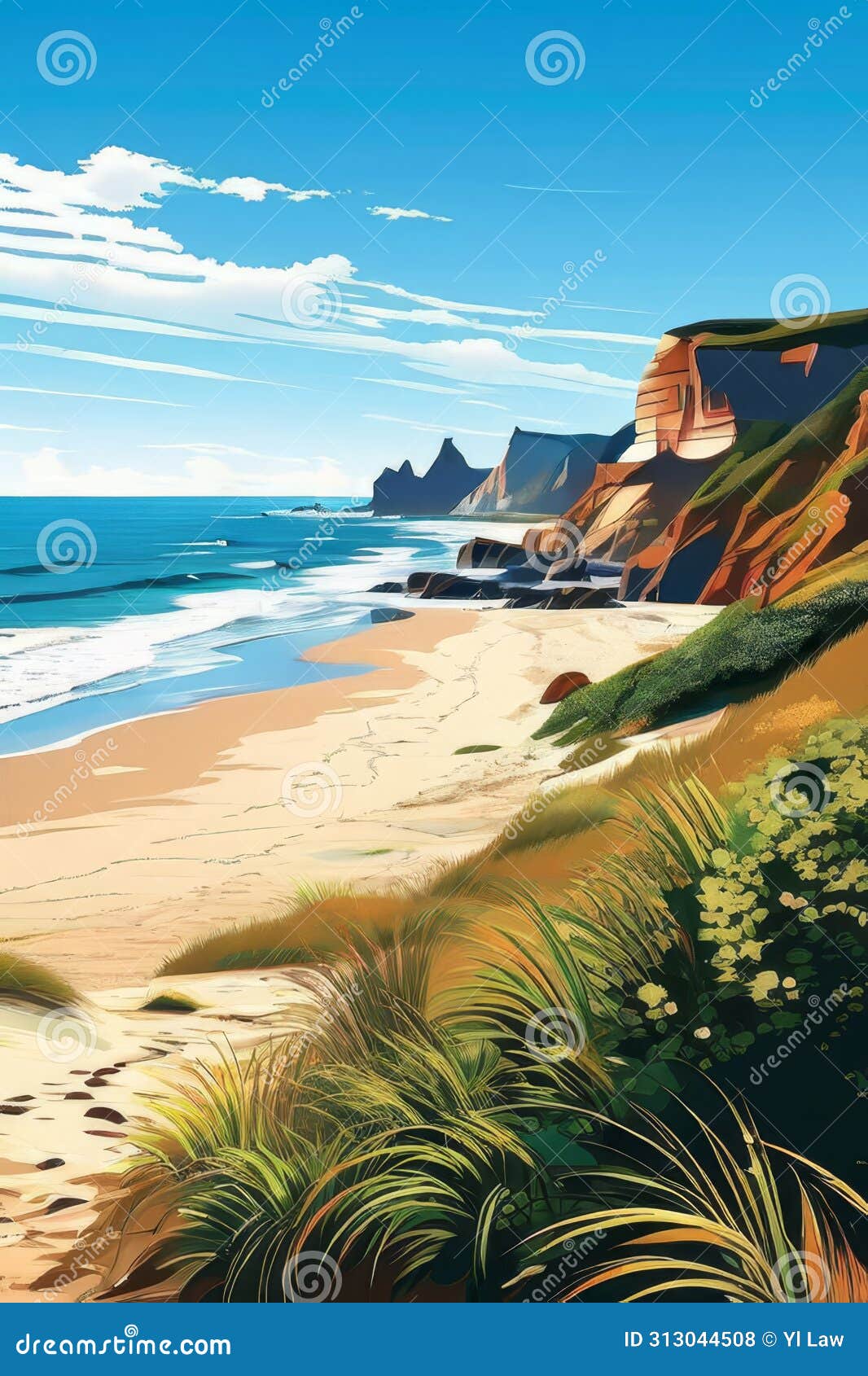 Beach Features Draw the Outline of the Beach Editorial Stock Photo ...