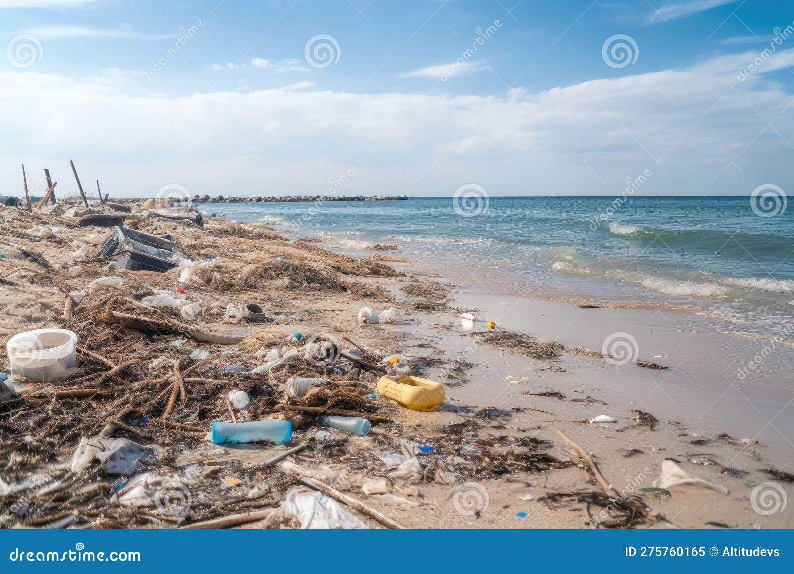 Beach Filled with Trash, Part of Wider Problem of Marine Debris Stock ...