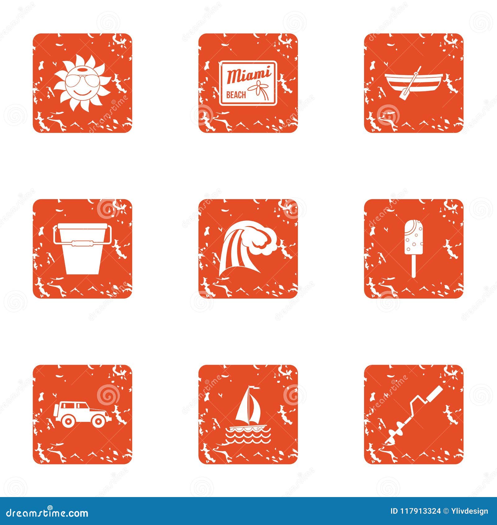 Float Icons Of Objects That Are Buoyant In Water Vector Illustration ...