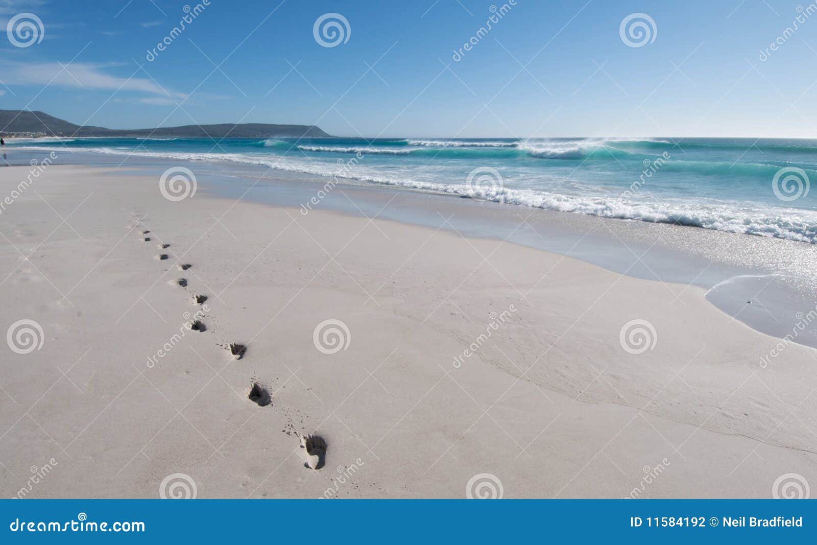 Beach Footprints Horizontal Stock Photo - Image of holidays ...