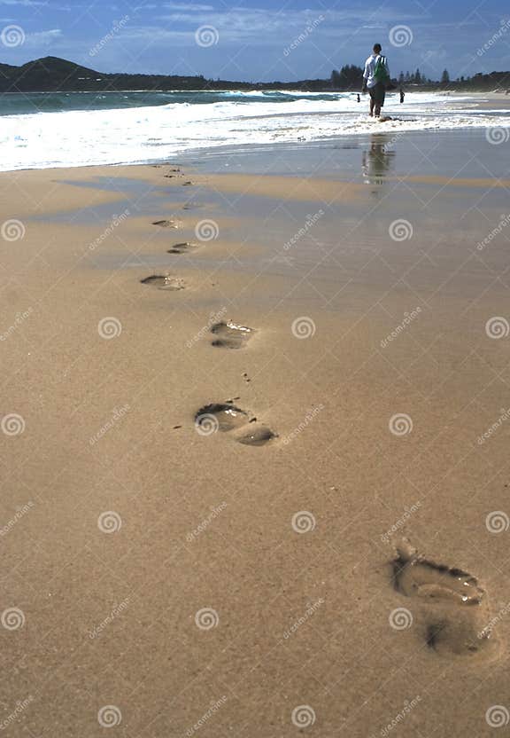 Beach Footsteps stock photo. Image of walk, surf, waves - 1090632