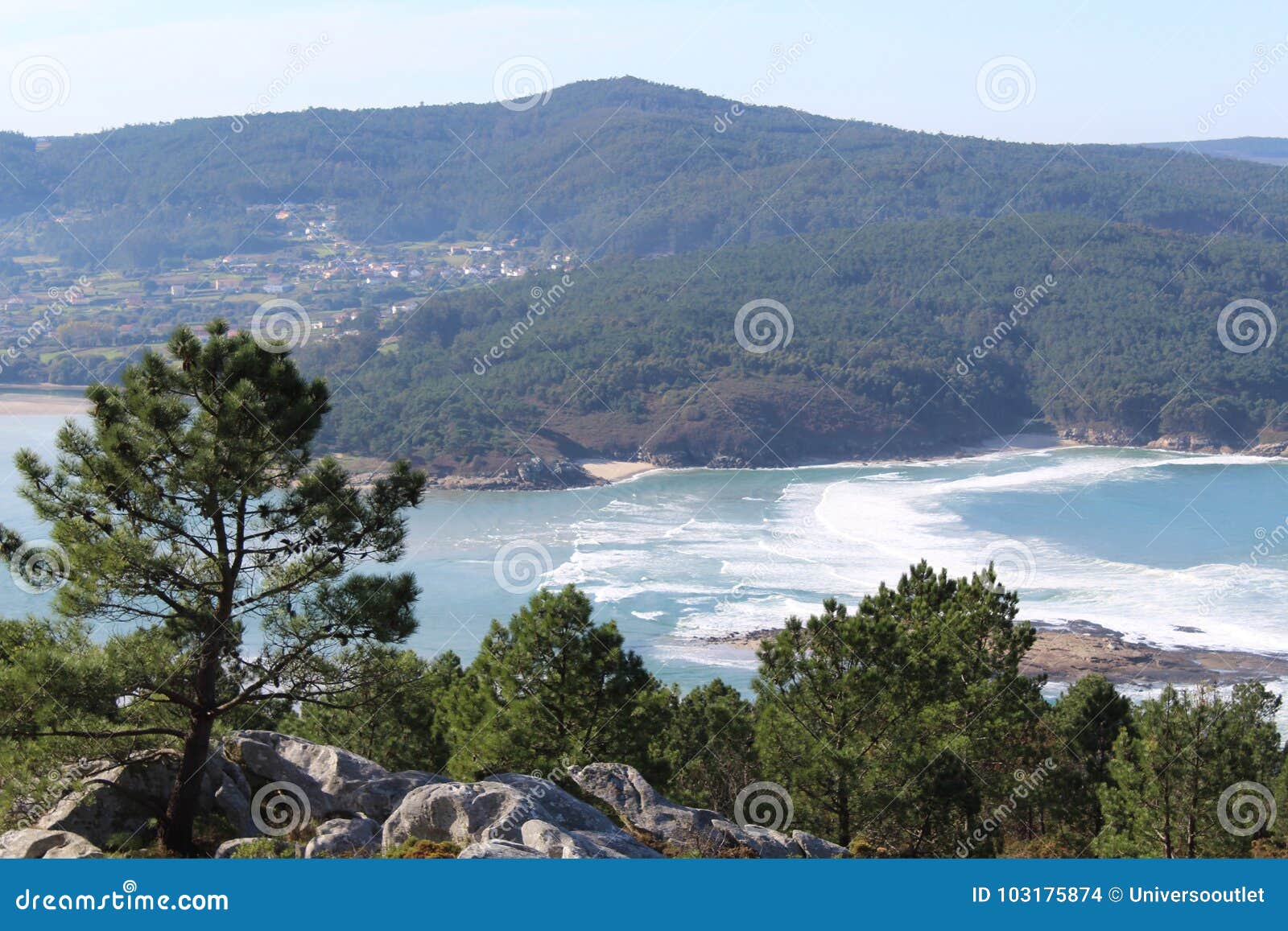 The Beach from the Forest Viewpoint Stock Photo - Image of ecology ...