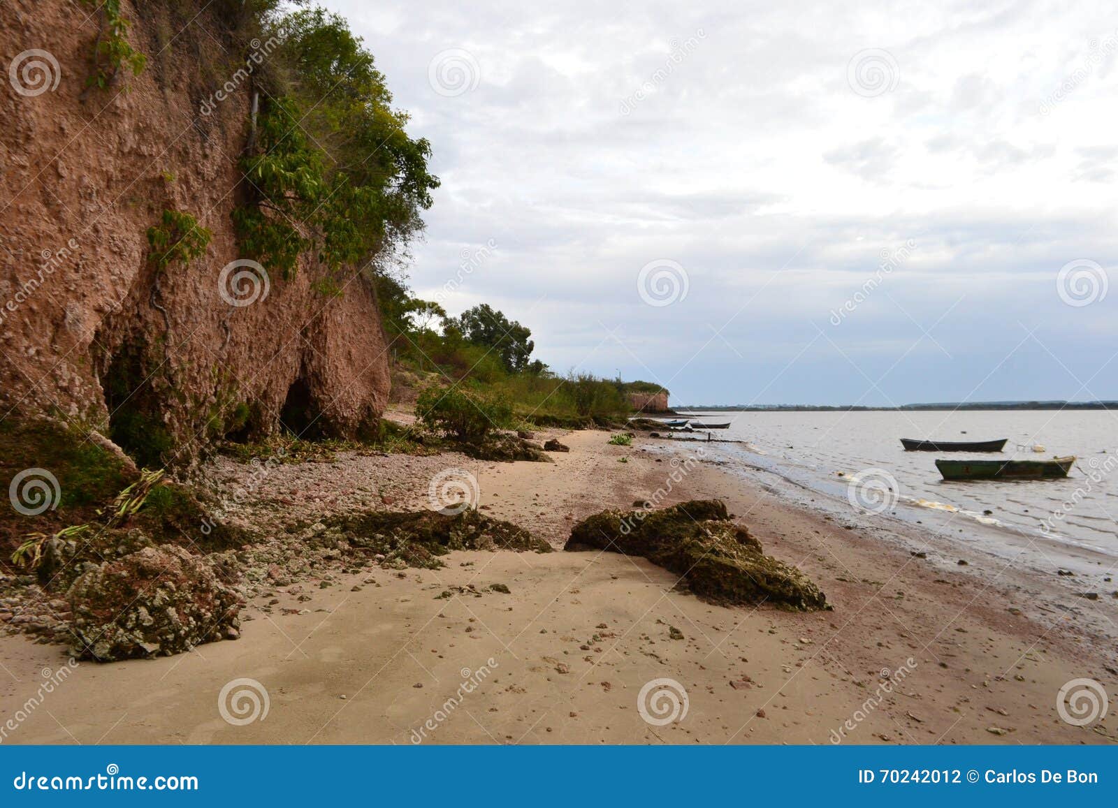 Beach of Fray Bentos stock photo. Image of town, cliffs - 70242012