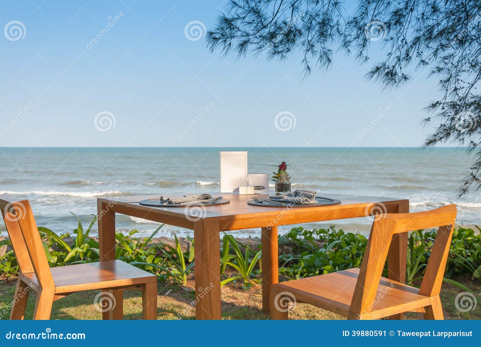 Beach front dinner table stock image. Image of greek - 39880591