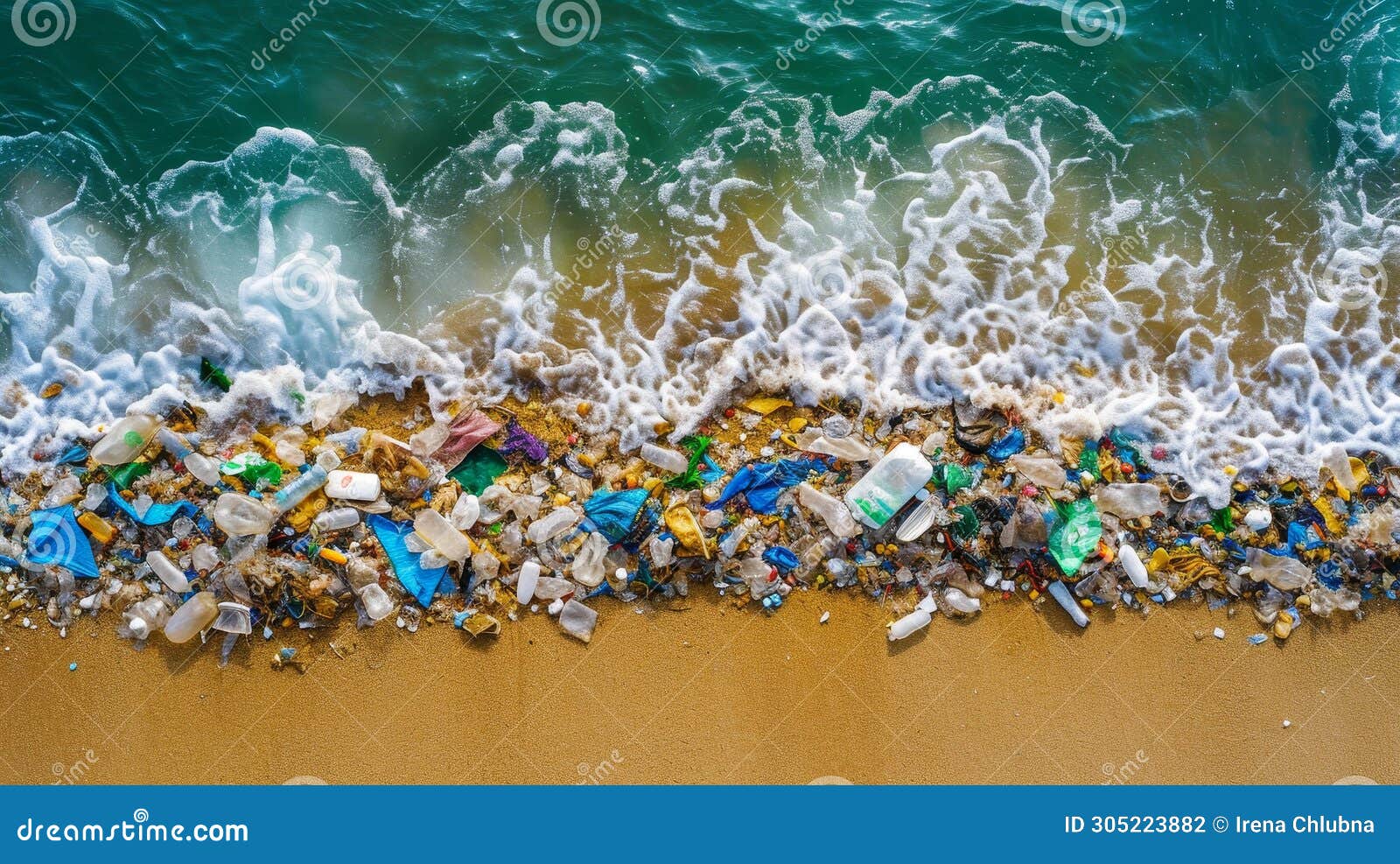 Beach Full of Garbage and Plastic Waste for Environmental and Recycle ...