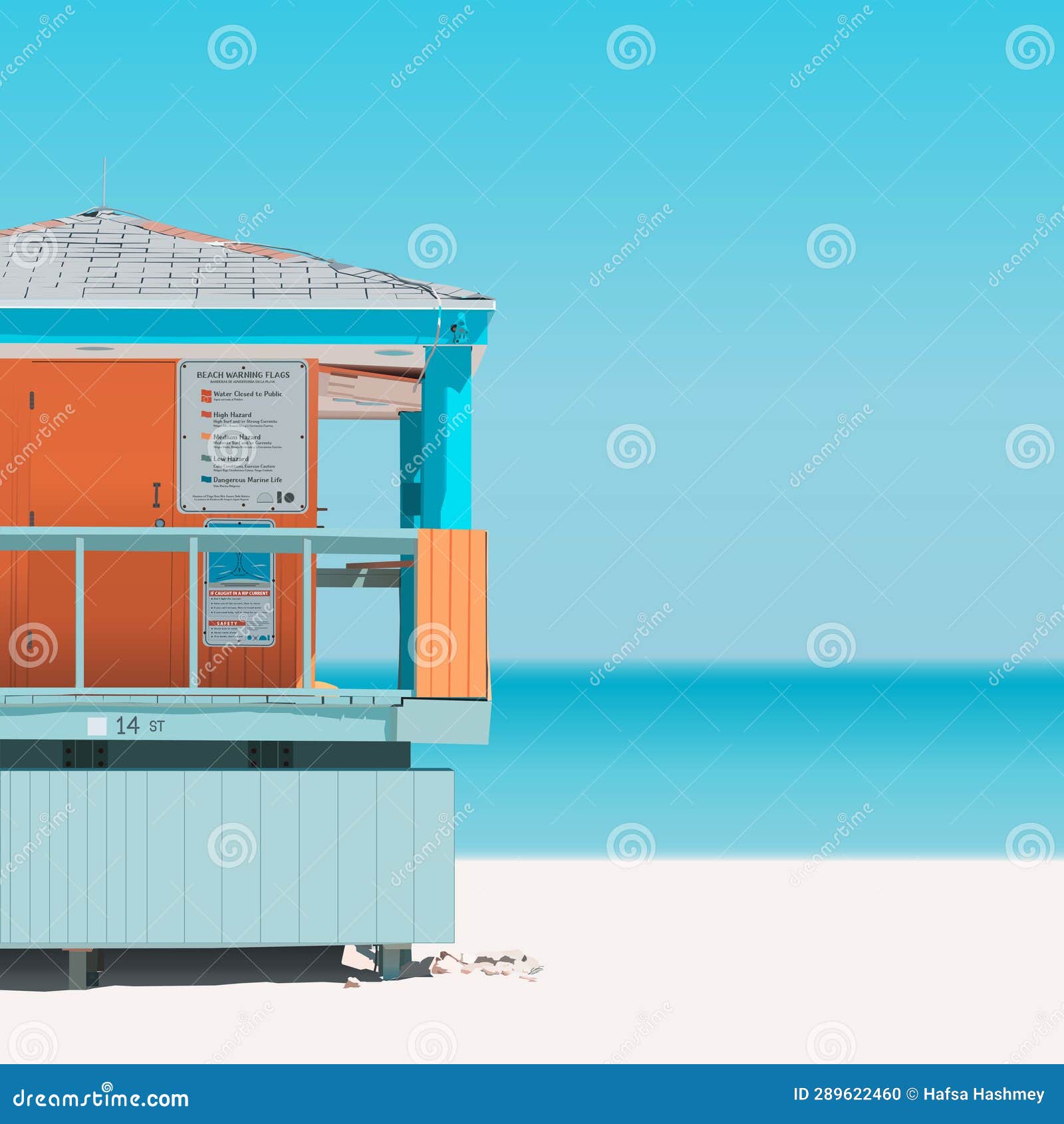 Beach Guard Post Illustration Stock Illustration - Illustration of ...