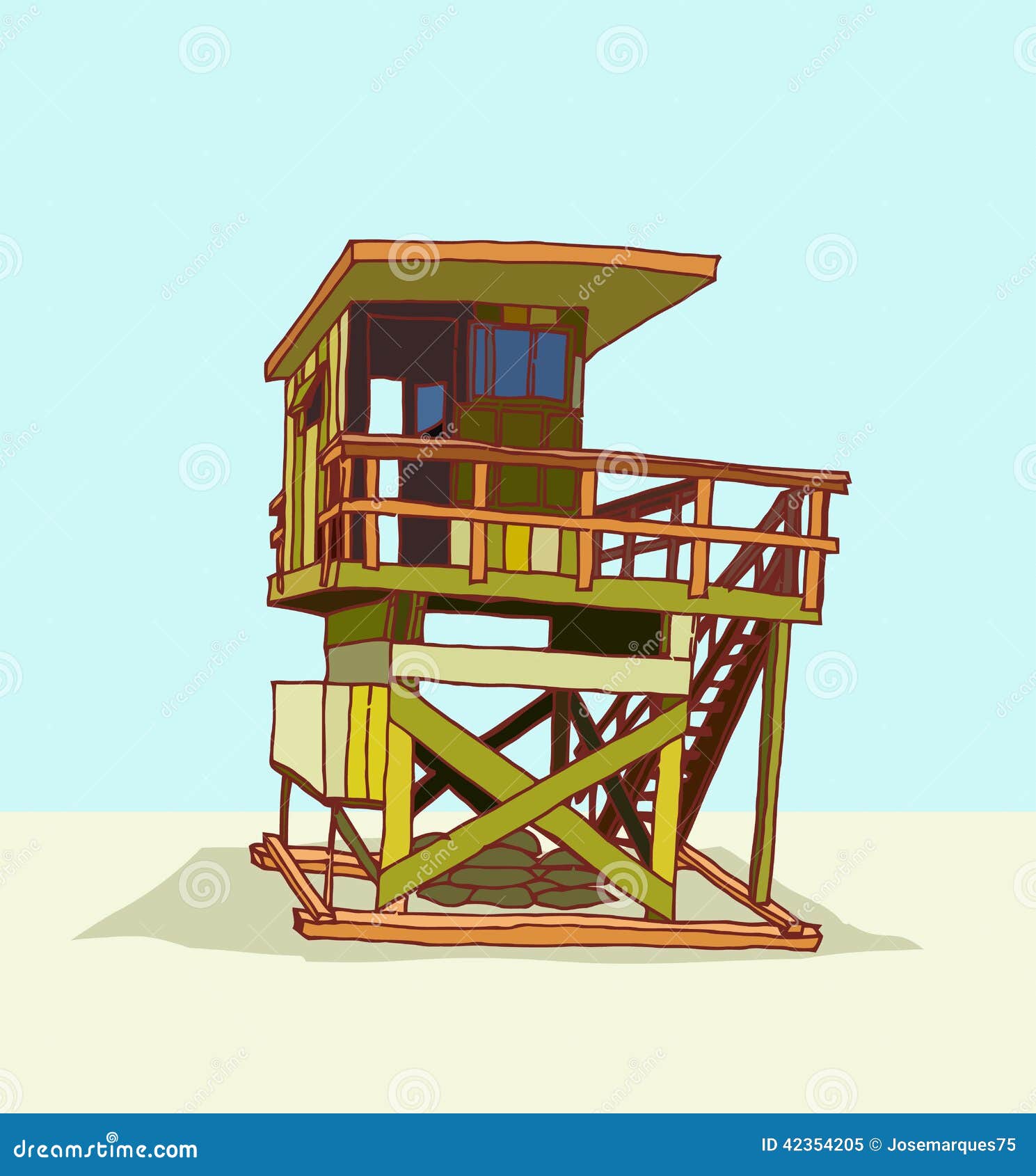 Beach guard tower stock vector. Illustration of beach - 42354205