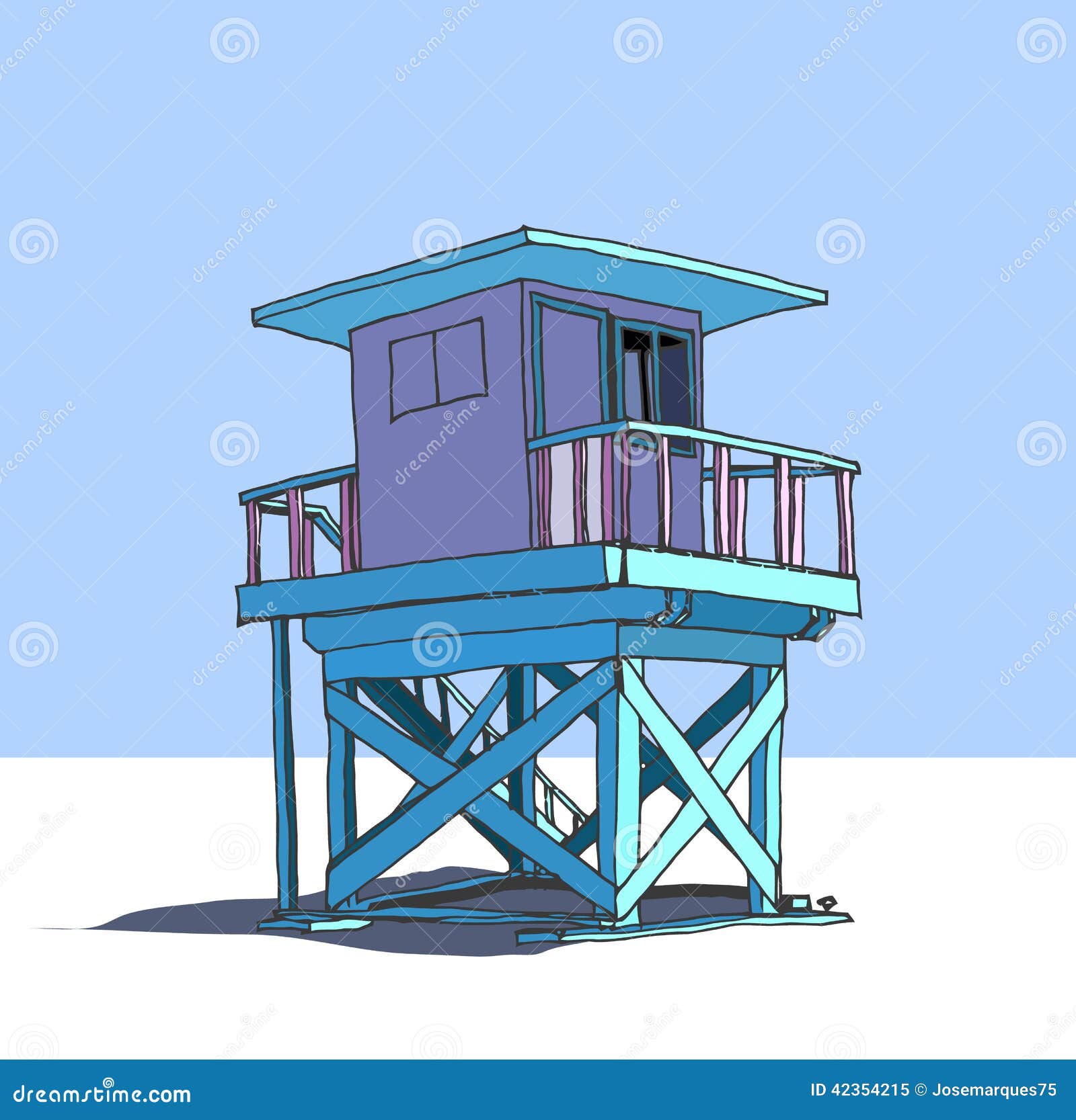 Beach guard tower stock vector. Illustration of safety - 42354215