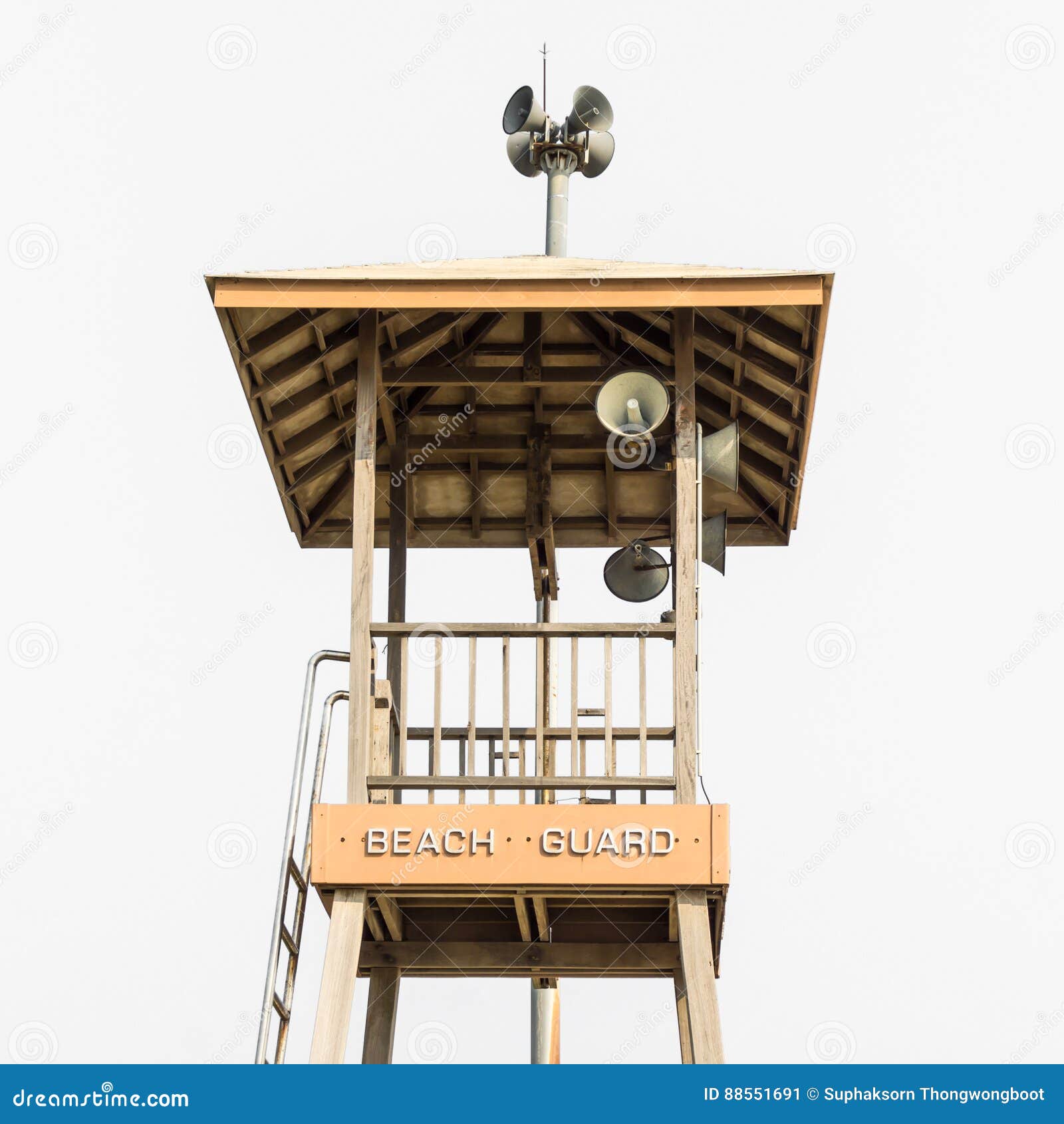 Beach Guard And Birds Stock Image | CartoonDealer.com #13031959