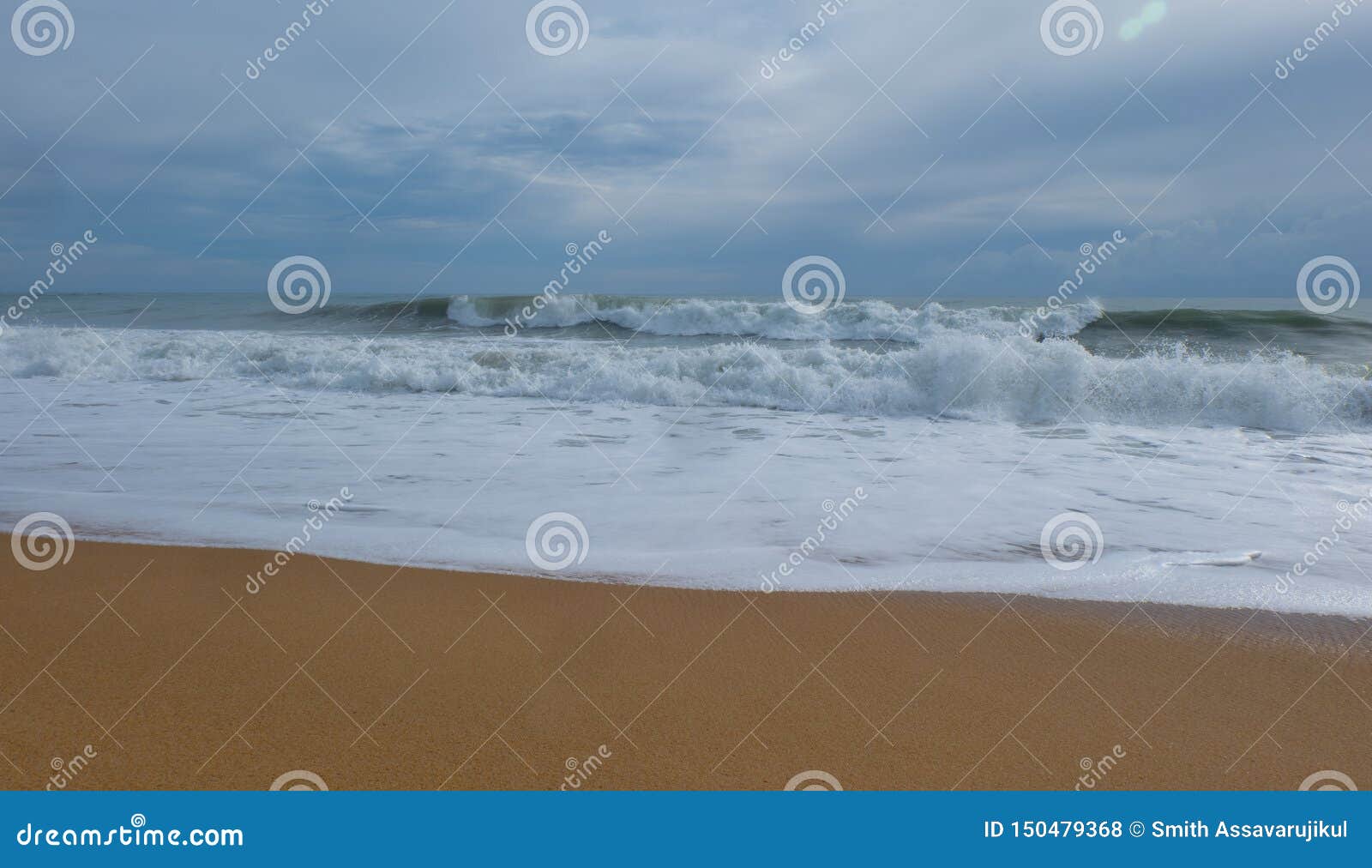 The Beach with High and Strong Wave Sea Stock Photo - Image of concept ...