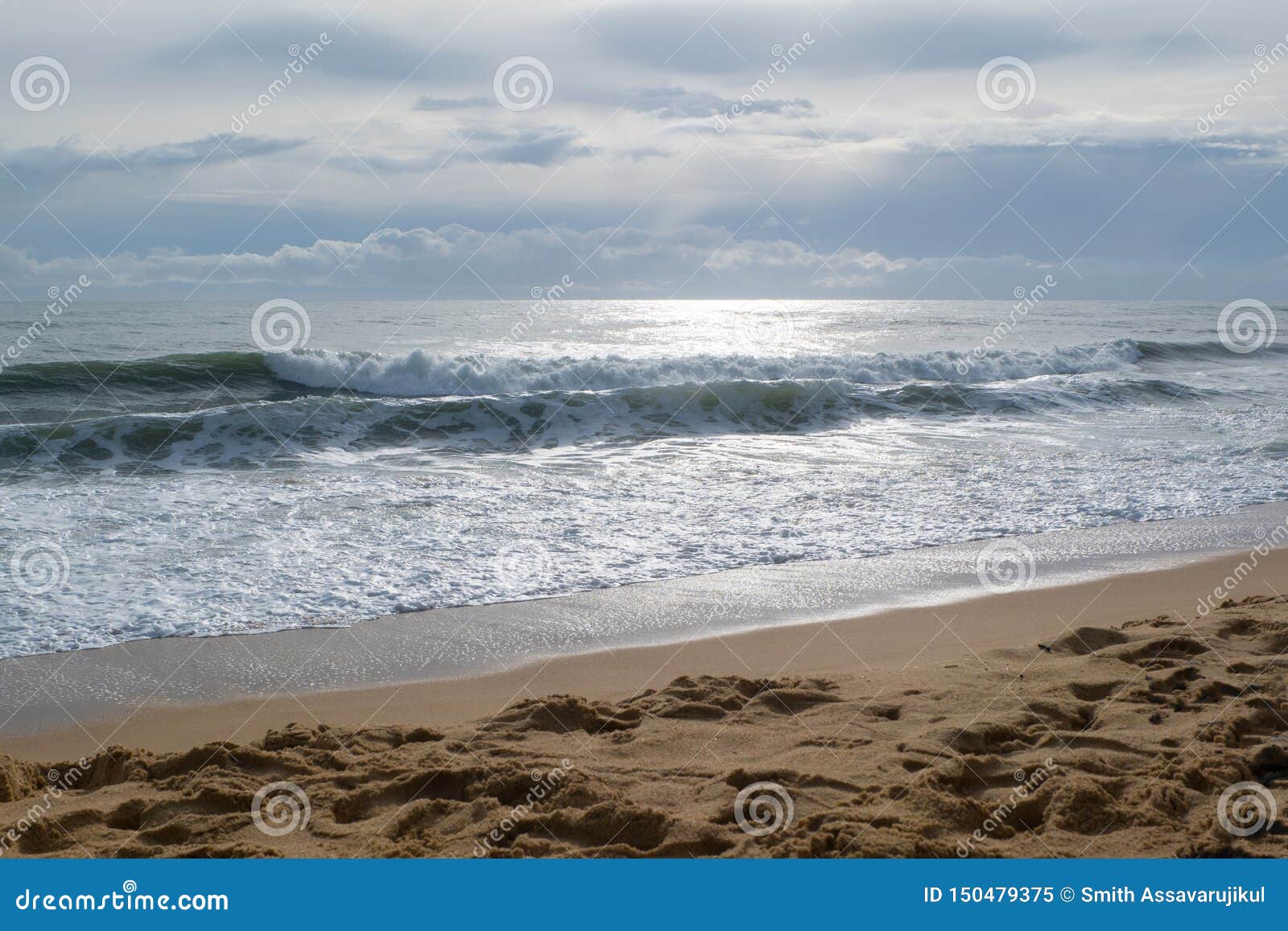 The Beach with High and Strong Wave Sea Stock Image - Image of coconut ...