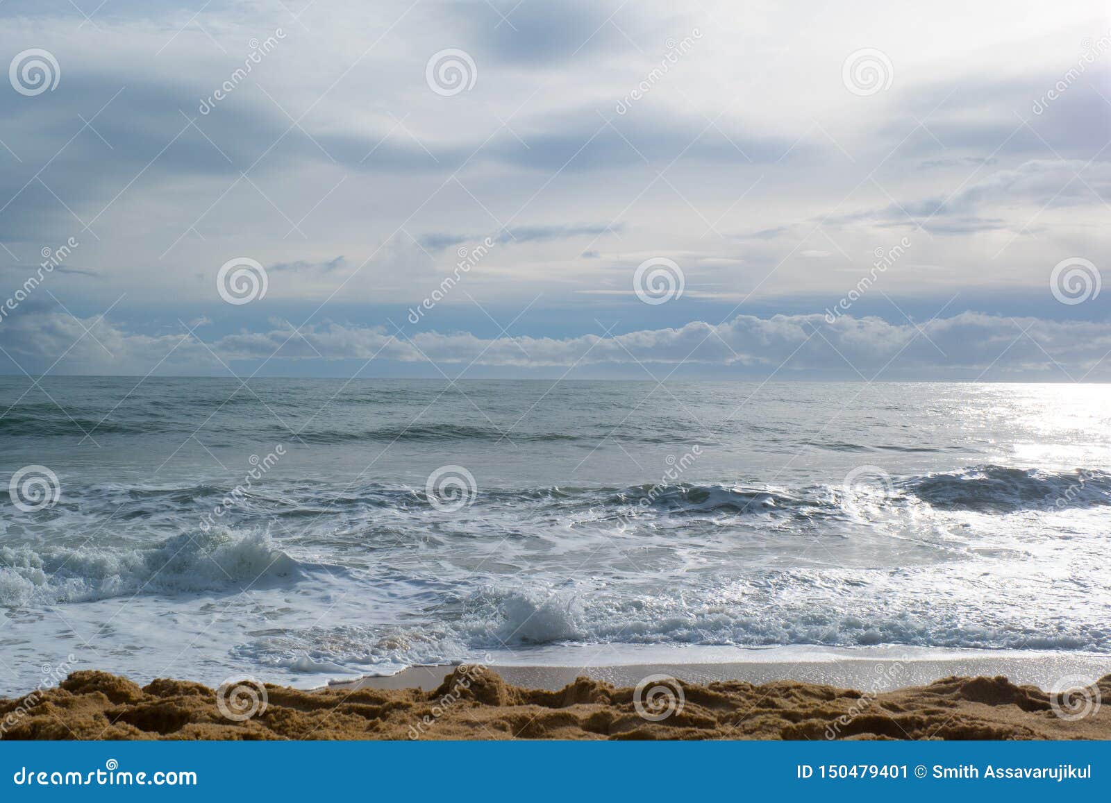 The Beach with High and Strong Wave Sea Stock Image - Image of holiday ...
