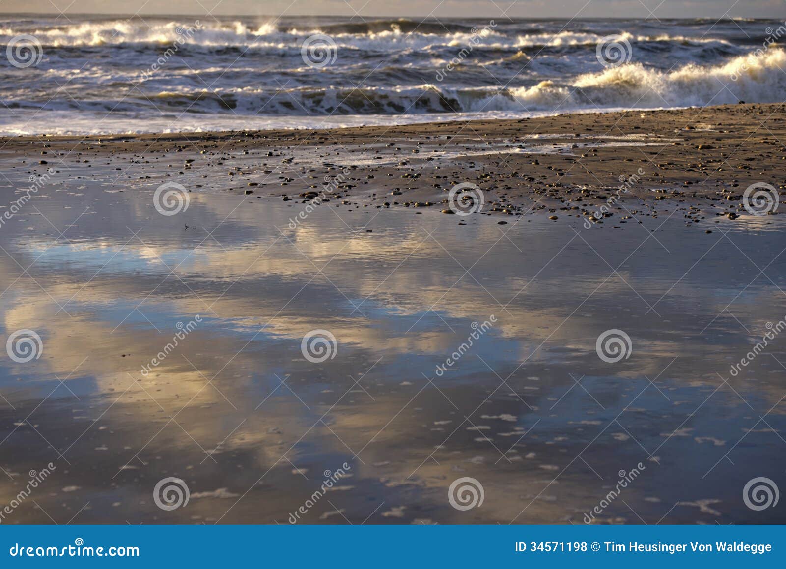 Beach during high tide stock photo. Image of denmark - 34571198