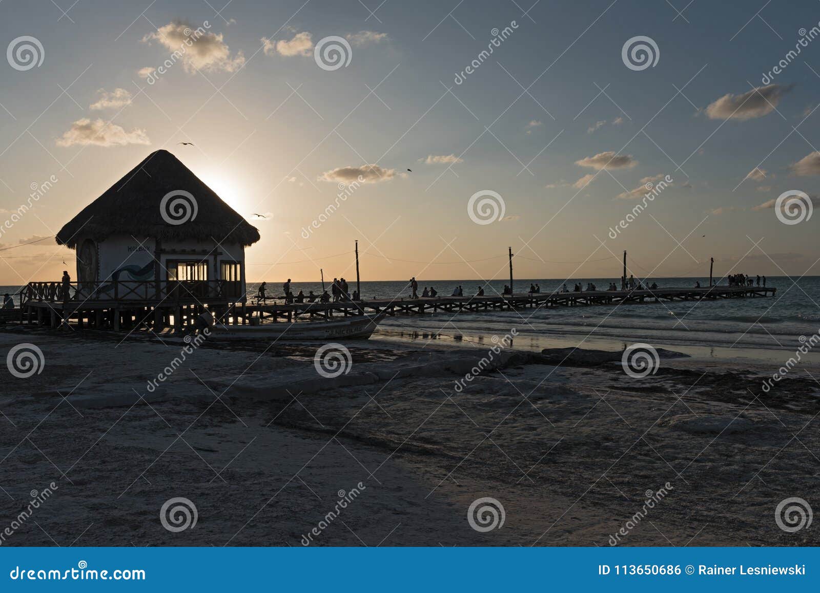 The Beach of Holbox Island at Sunset, Mexico Editorial Photo - Image of ...