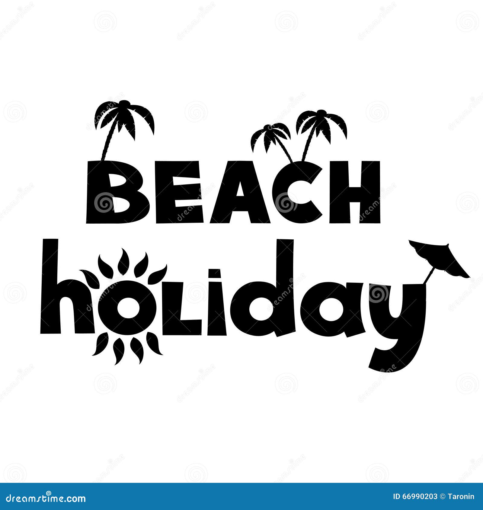 Beach holiday black text stock vector. Illustration of wall - 66990203