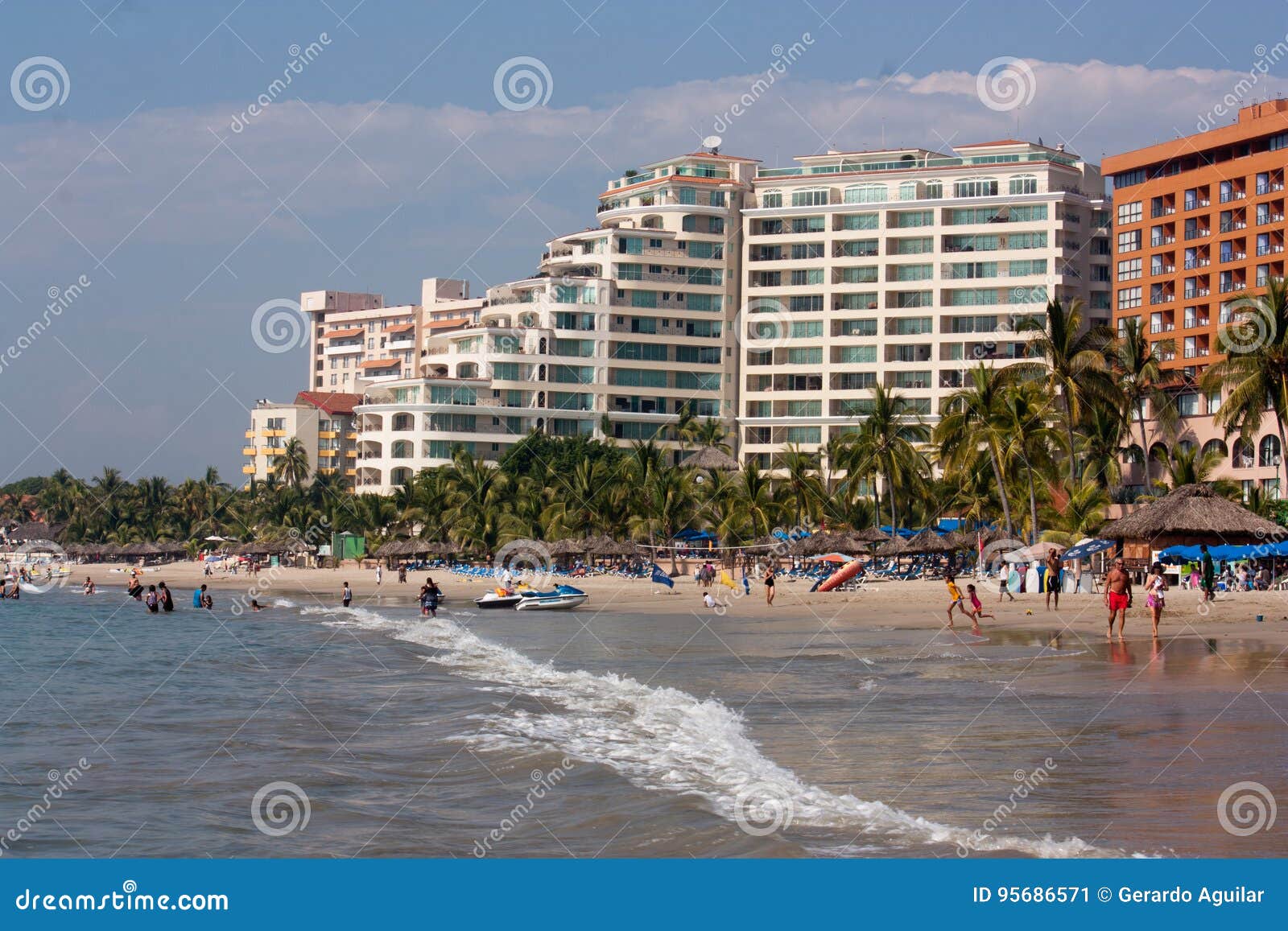 Beach and Hotels in Ixtapa Bay Editorial Photo - Image of ixtapa ...