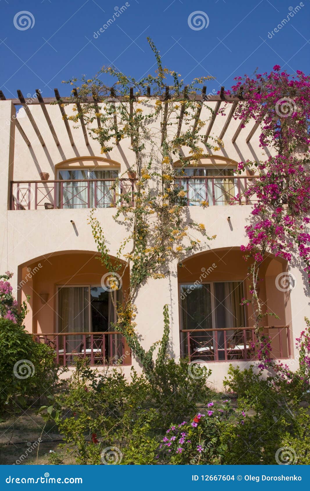 Beach house in Egypt. stock photo. Image of cottage, construction ...