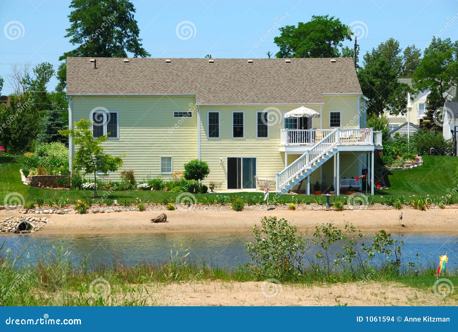 Beach House in Summer stock photo. Image of community - 1061594