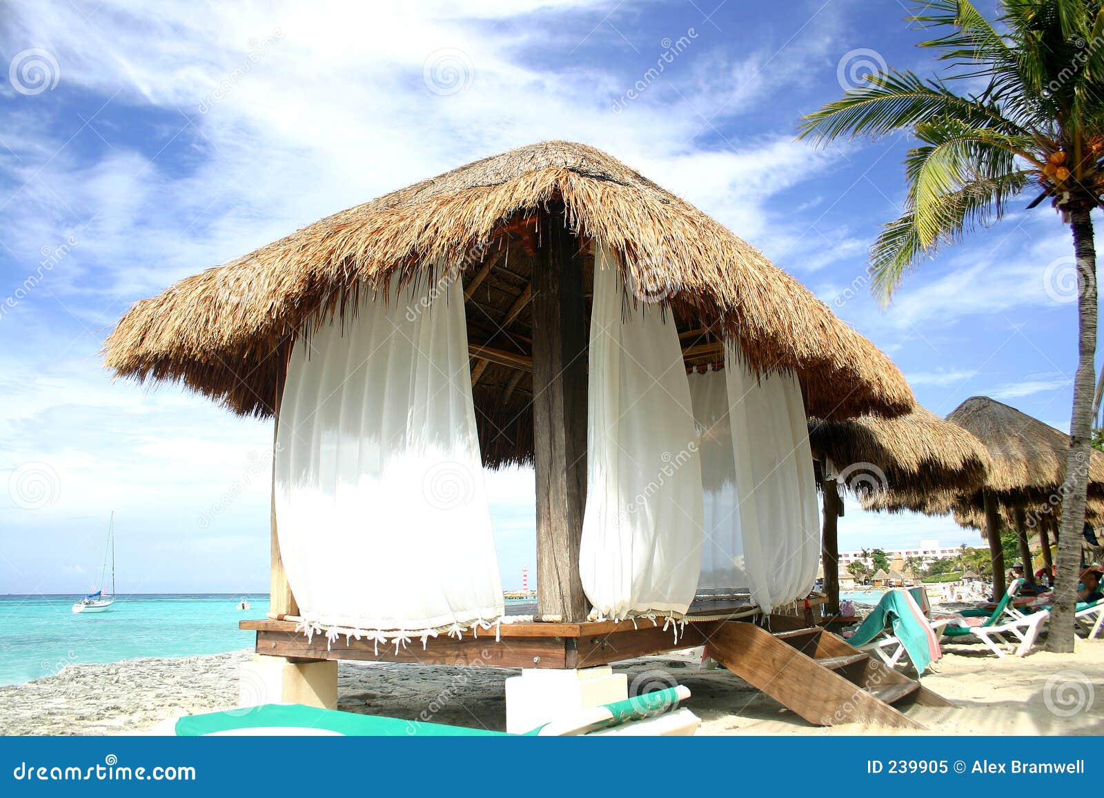 Beach Hut stock image. Image of ocean, island, palm, deserted - 239905