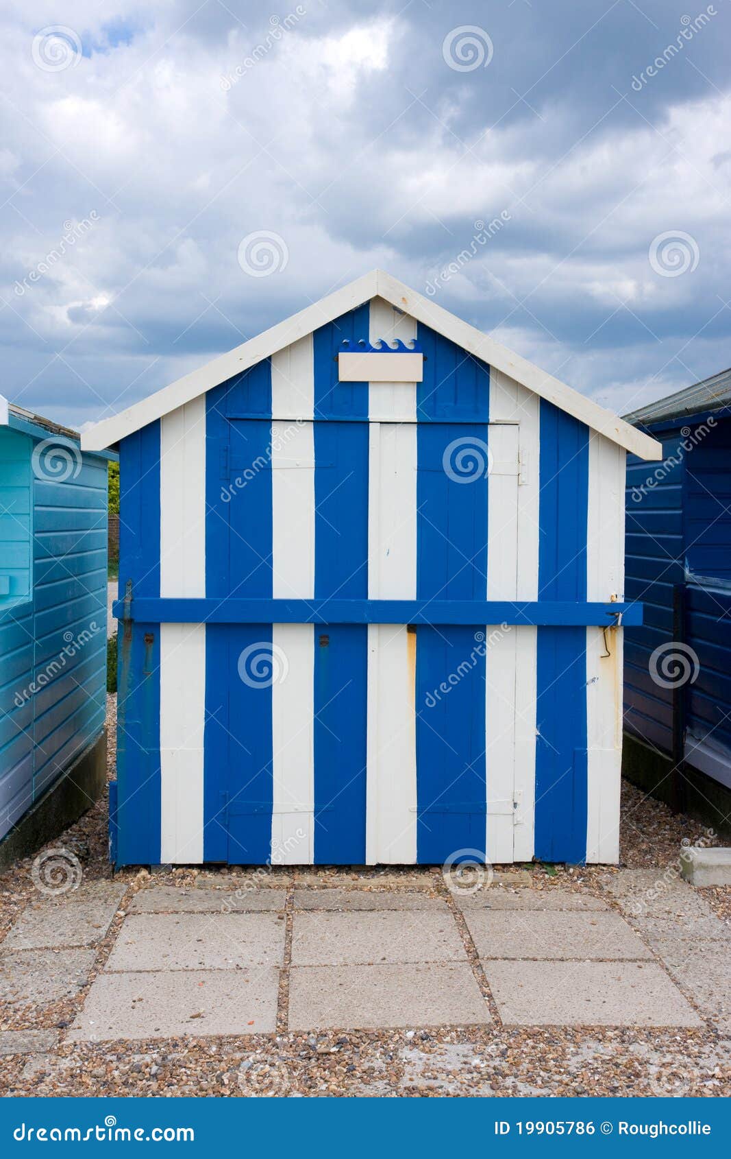 Beach Hut Blue White Stripes Picture. Image: 19905786