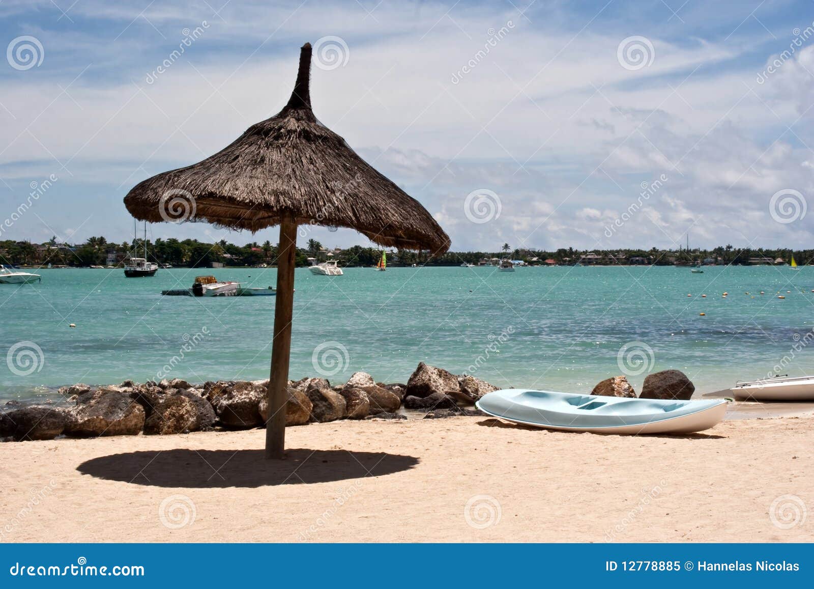 Beach Hut, Mauritius stock image. Image of grand, sand - 12778885
