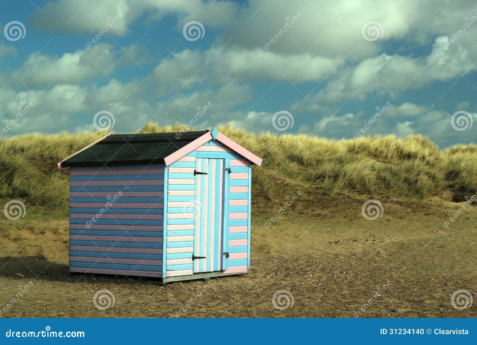 Beach Hut in the Sand Dunes. Stock Photo - Image of holiday, beach ...