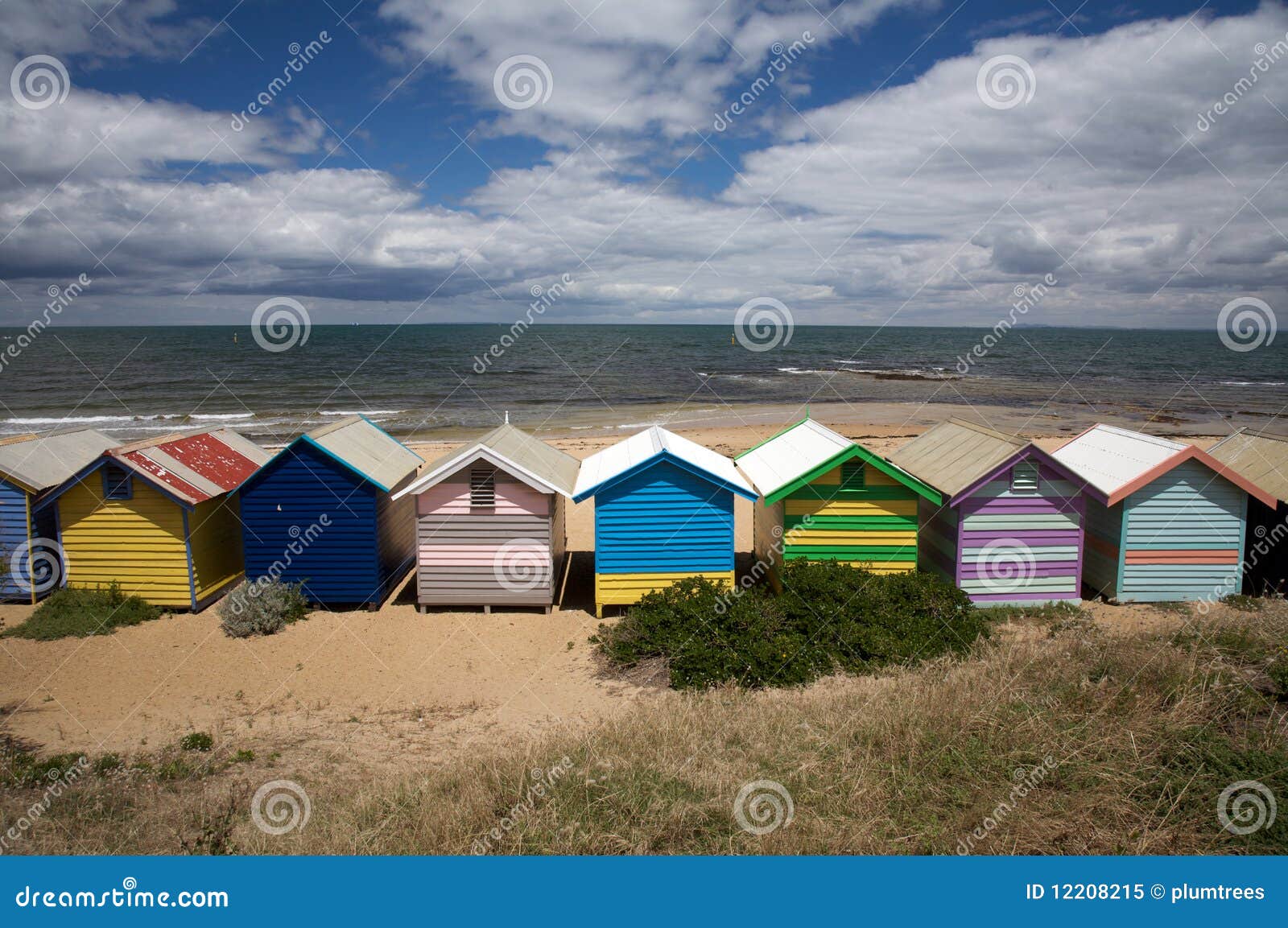 Beach Huts on the Beach, Melbourne, Australia Stock Image - Image of ...