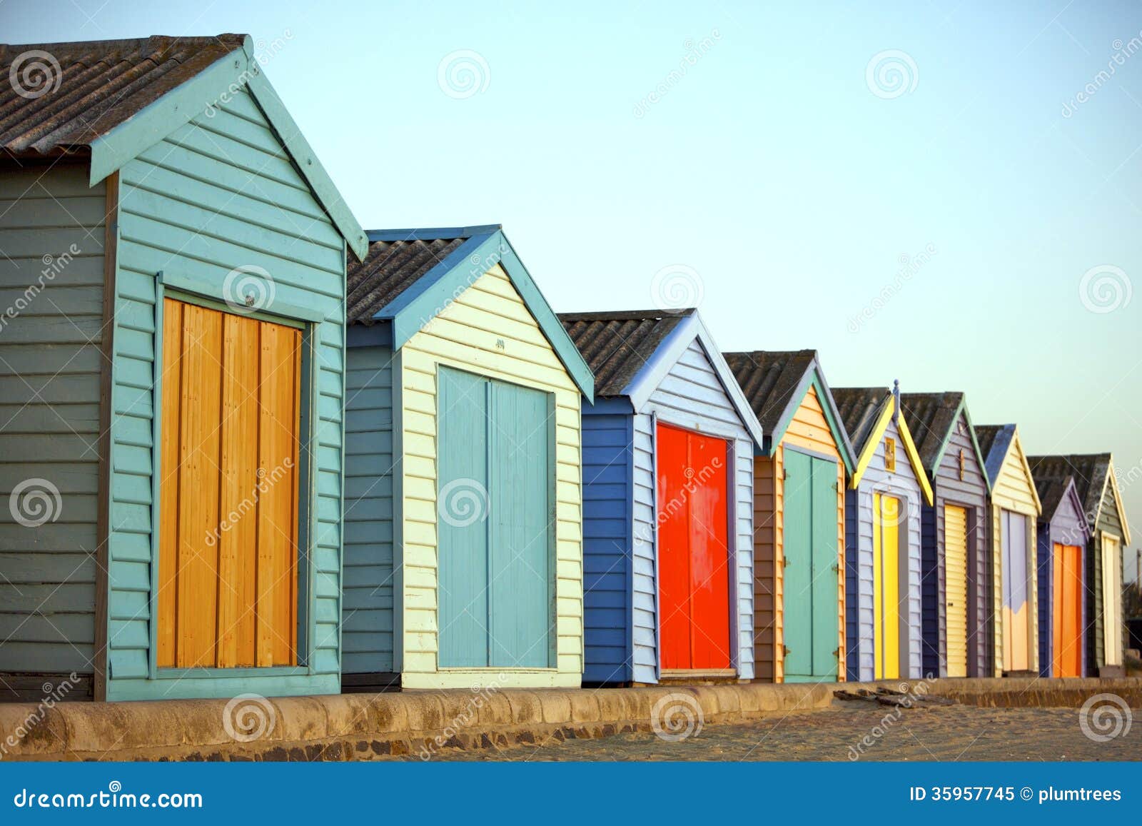 Beach huts stock image. Image of architecture, house - 35957745