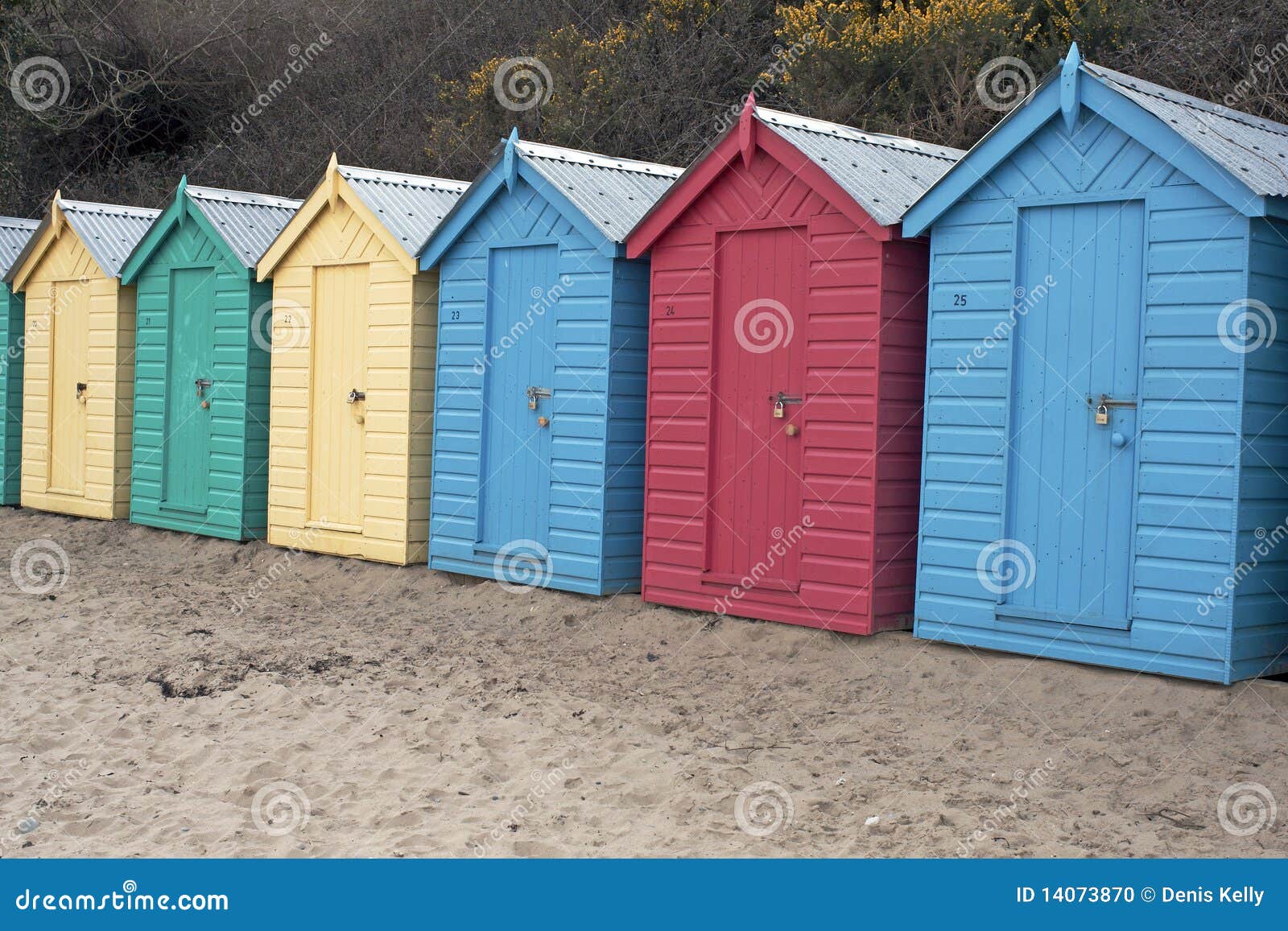 Beach huts, Wales stock photo. Image of door, doors, britain - 14073870