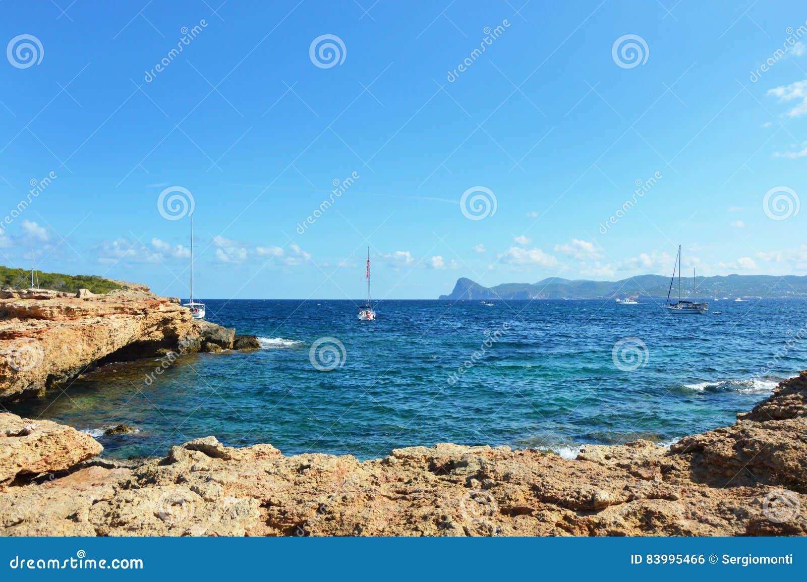 Beach Ibiza, Cala Bassa, Spain Stock Photo - Image of european, relax ...