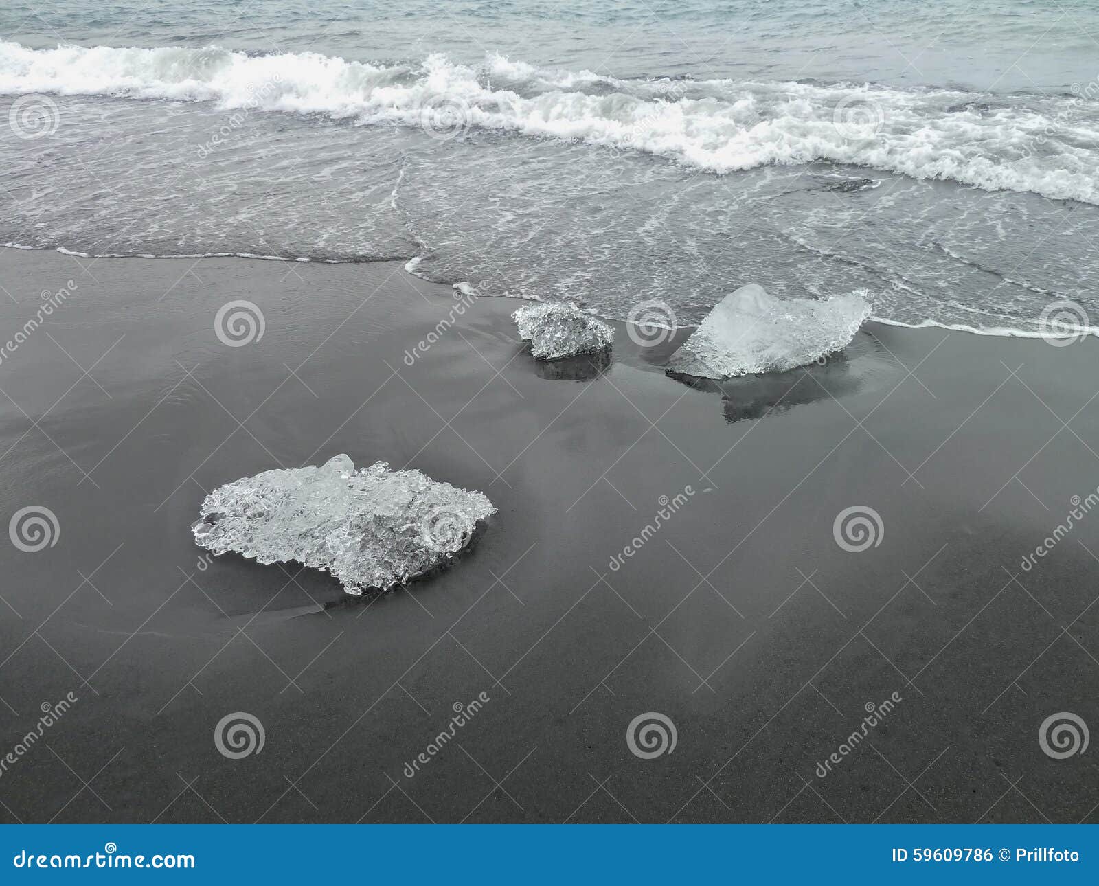 Beach with ice pieces stock photo. Image of water, sheet - 59609786