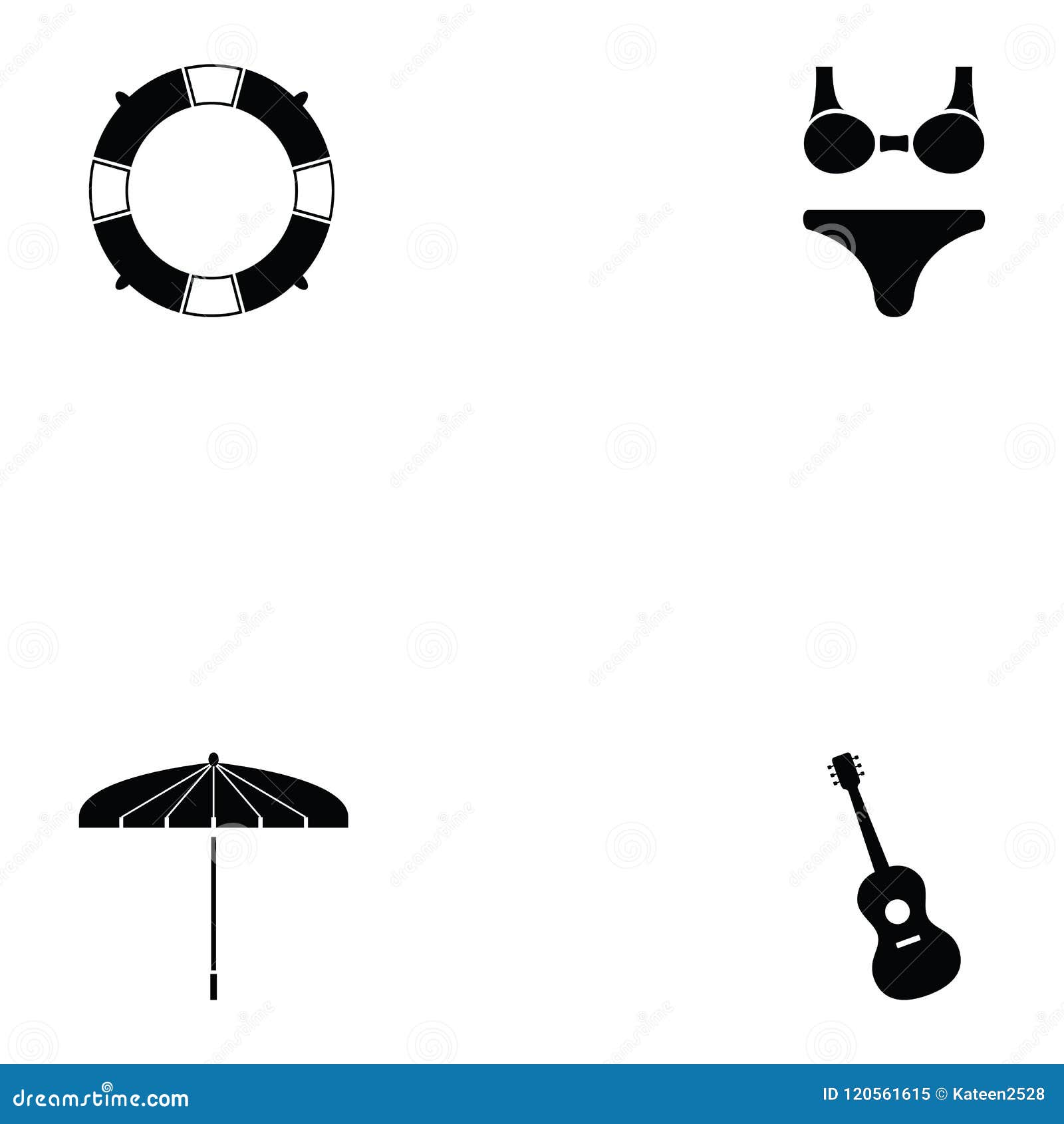 Beach icon set stock vector. Illustration of sign, swimming - 120561615