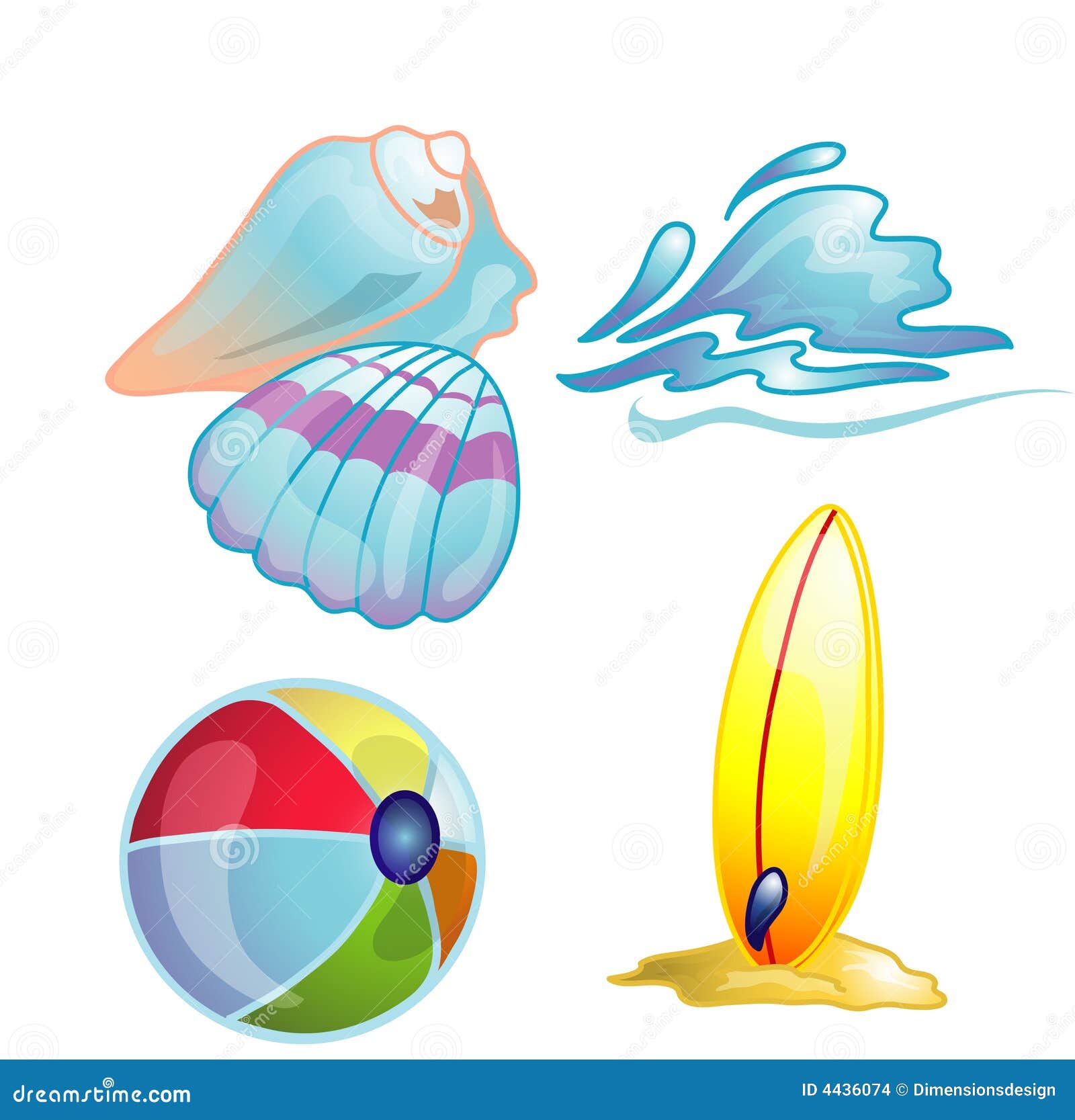 Beach Icon Set Illustration Stock Vector - Illustration of icon, water ...