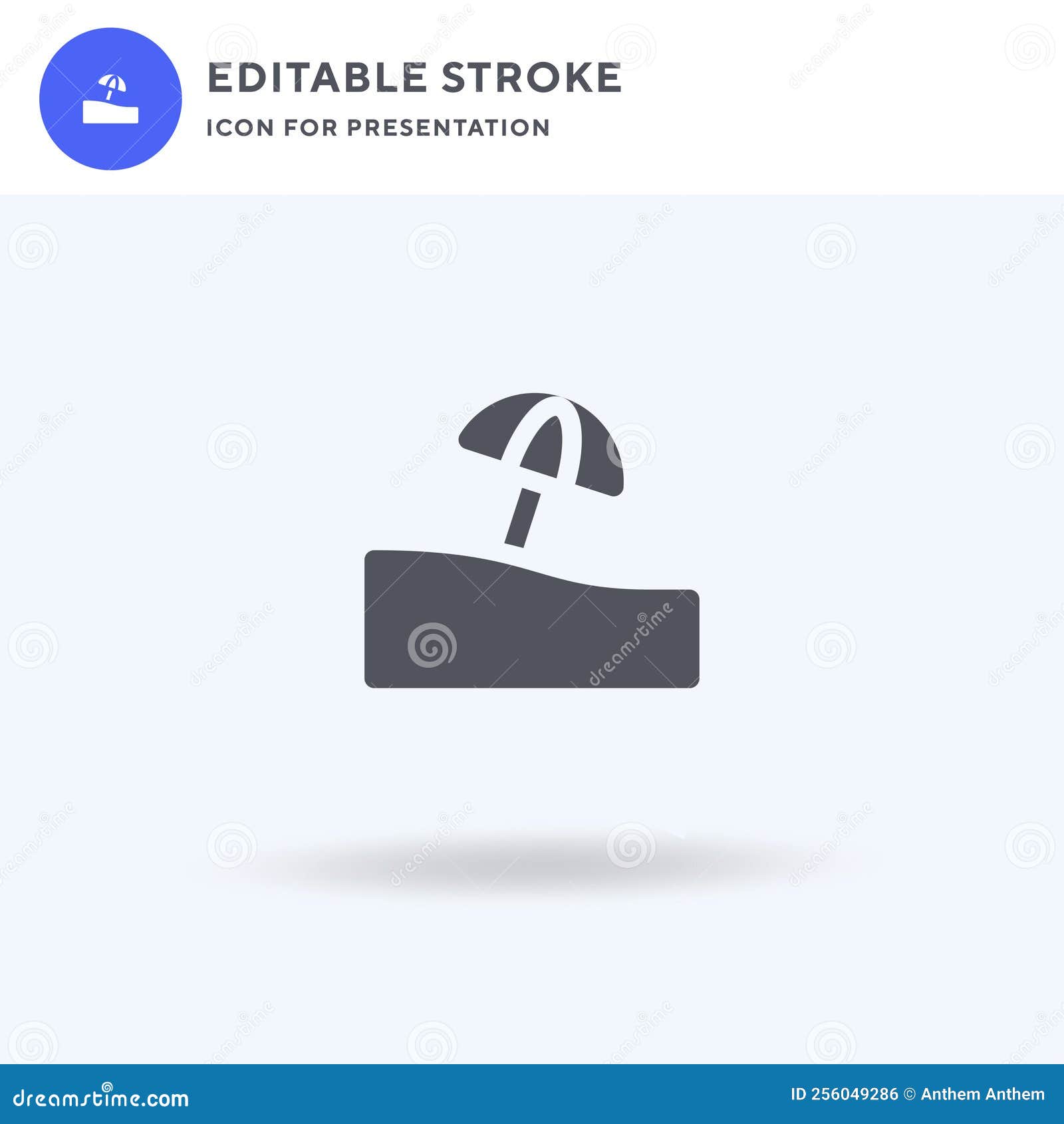 Beach Icon Vector, Filled Flat Sign, Solid Pictogram Isolated on White ...