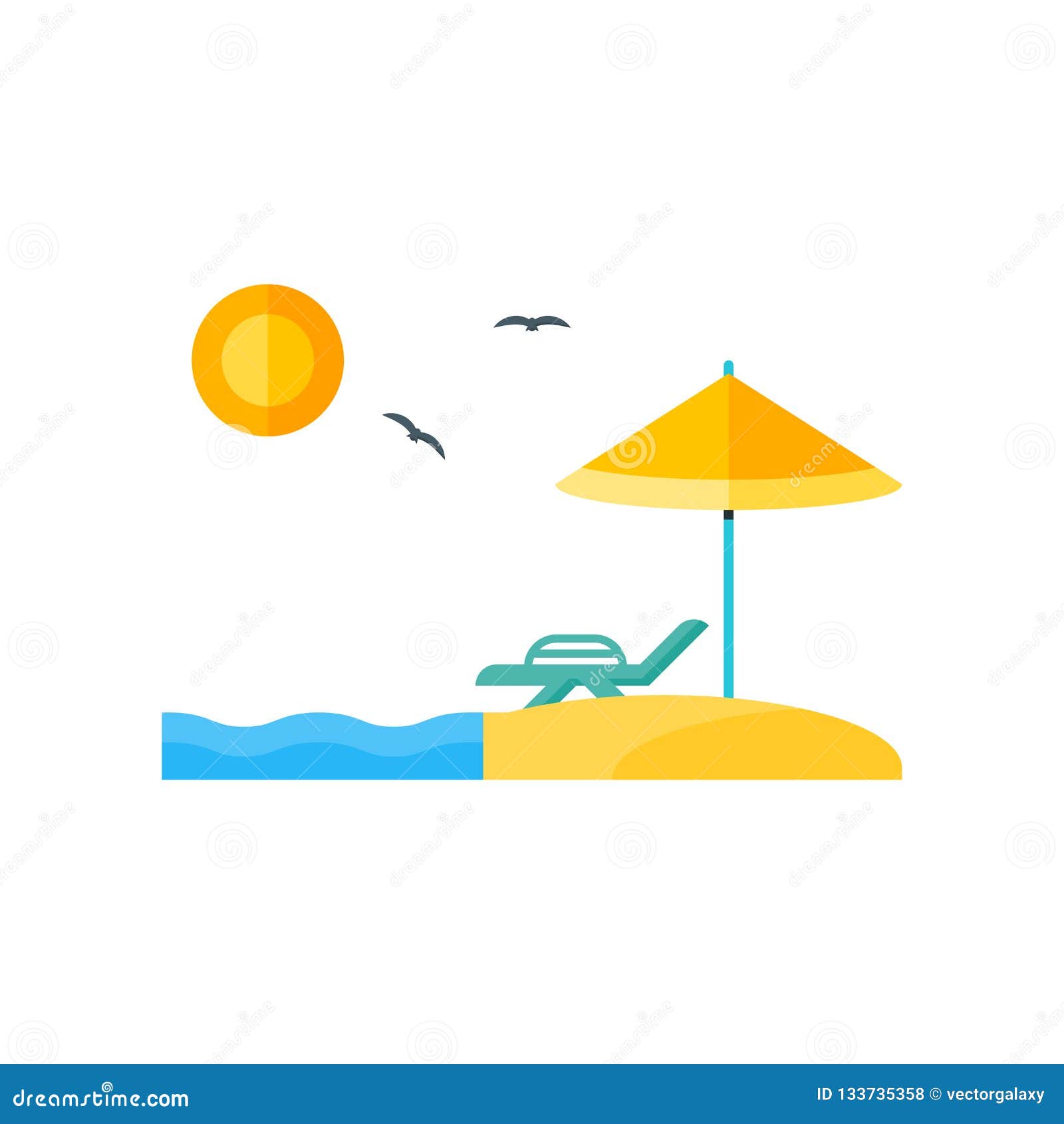 Beach Icon Vector Sign and Symbol Isolated on White Background Stock ...