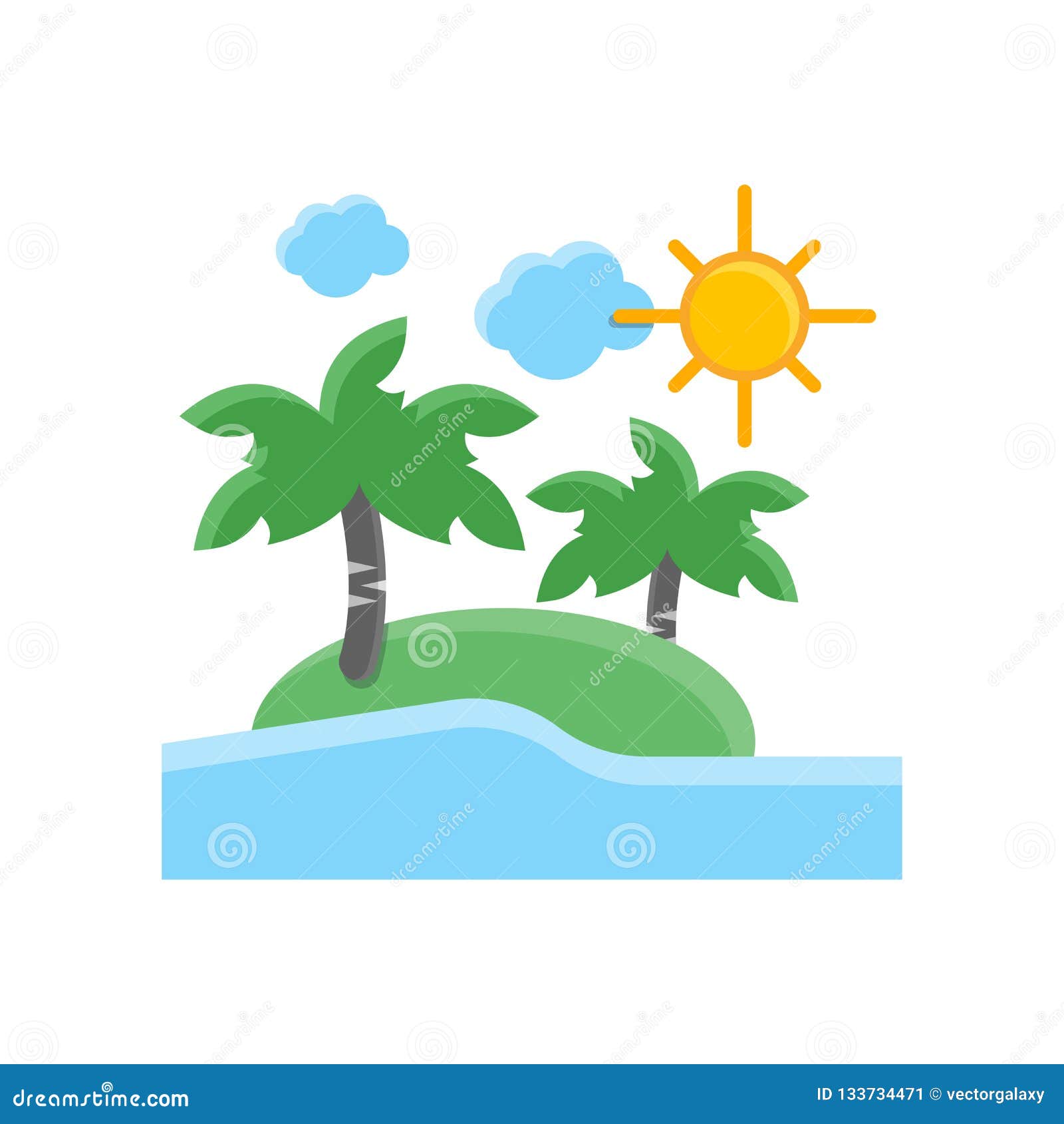 Beach Icon Vector Sign and Symbol Isolated on White Background Stock ...