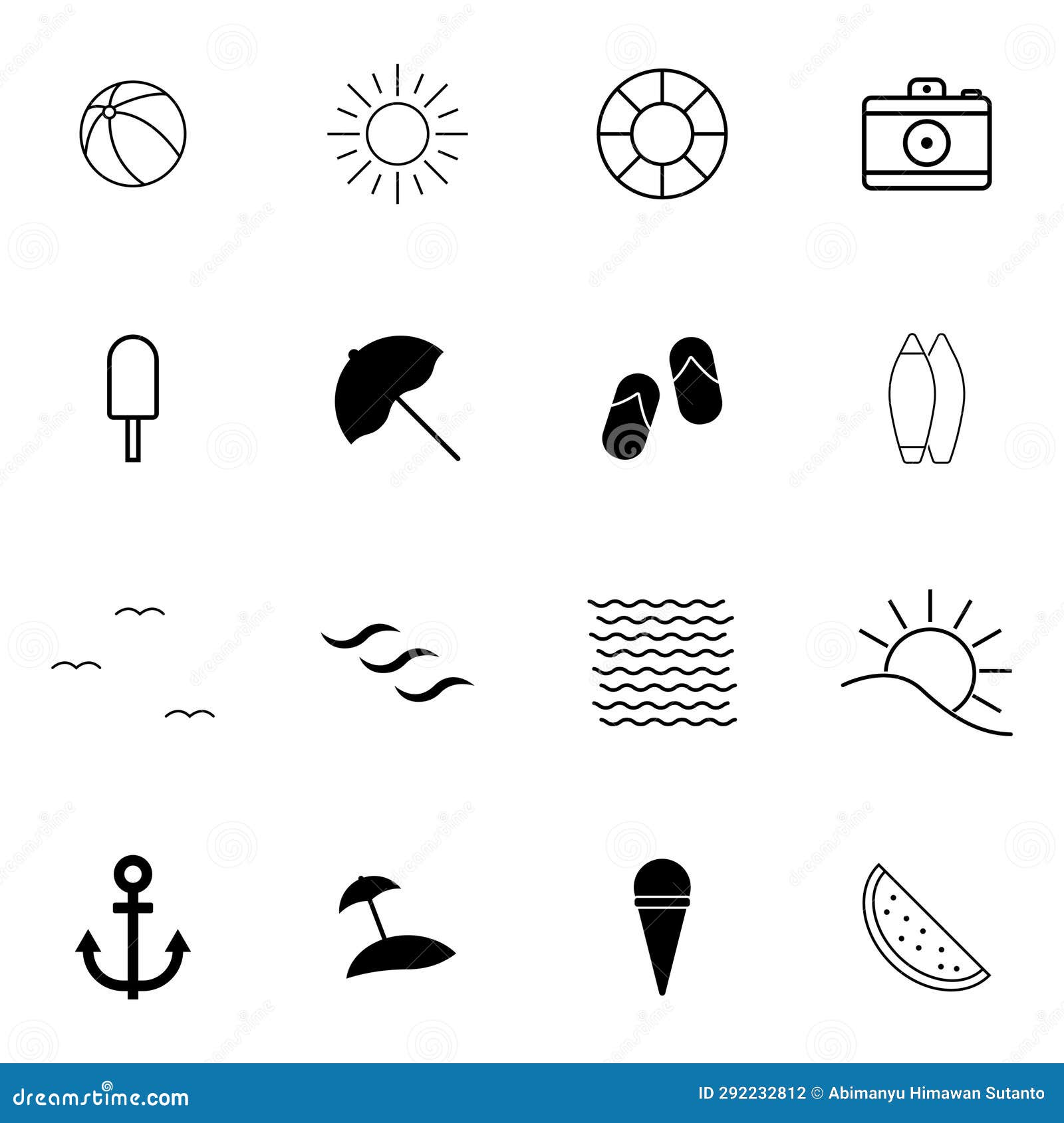 Beach icon vector stock illustration. Illustration of airplane - 292232812