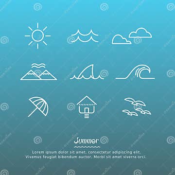 Beach icons design set stock vector. Illustration of icons - 142696431