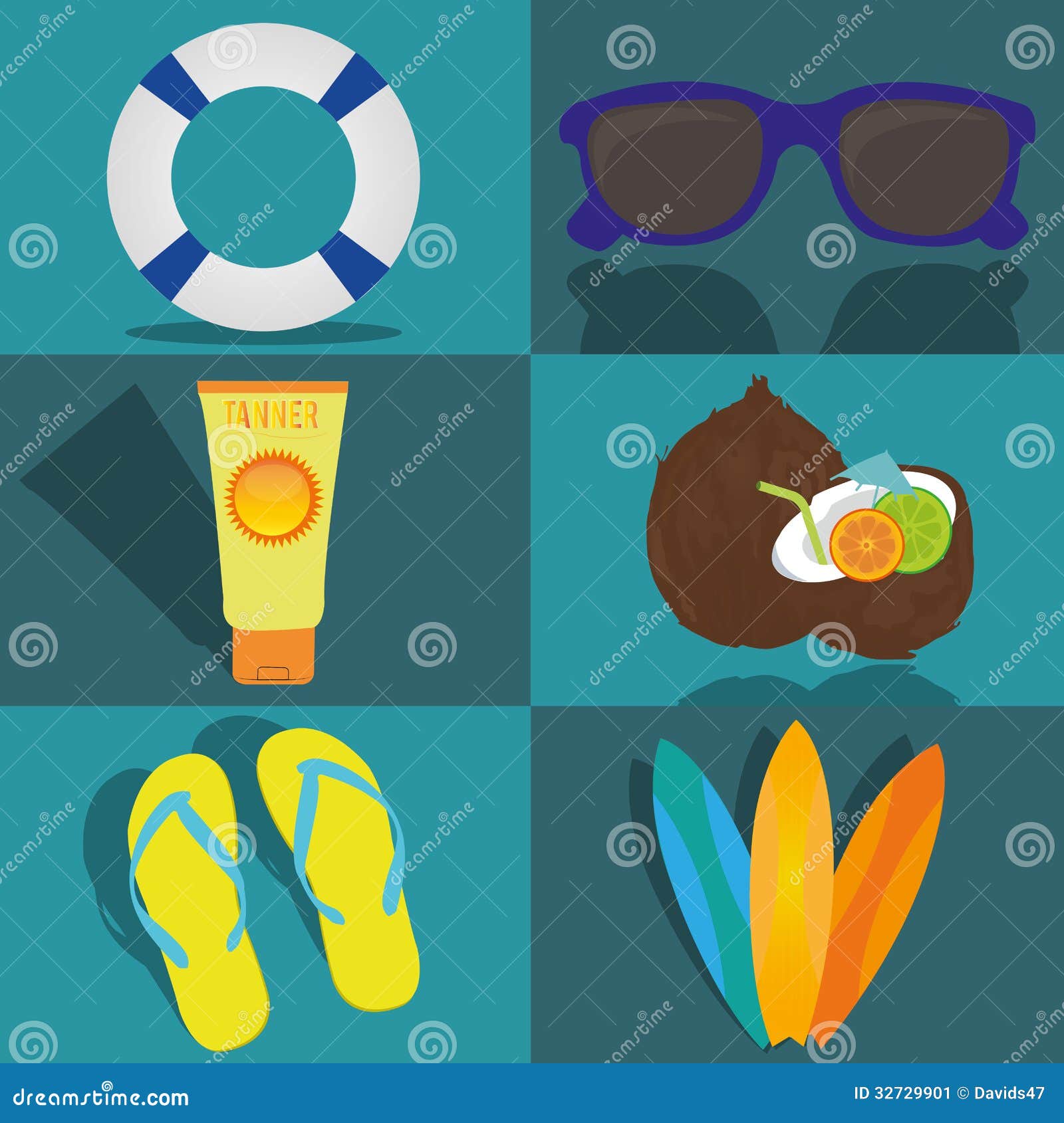 Beach icons stock vector. Illustration of symbol, sign - 32729901