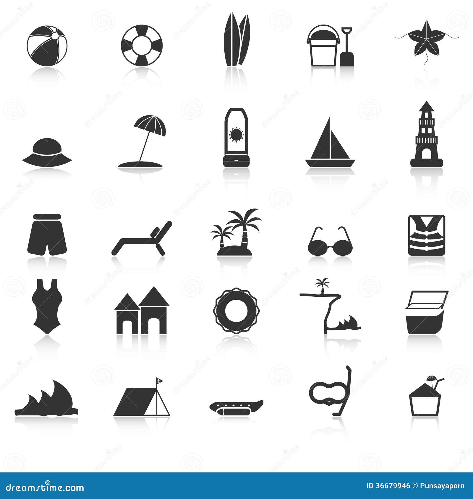 Beach Icons White Stock Illustrations – 19,458 Beach Icons White Stock ...