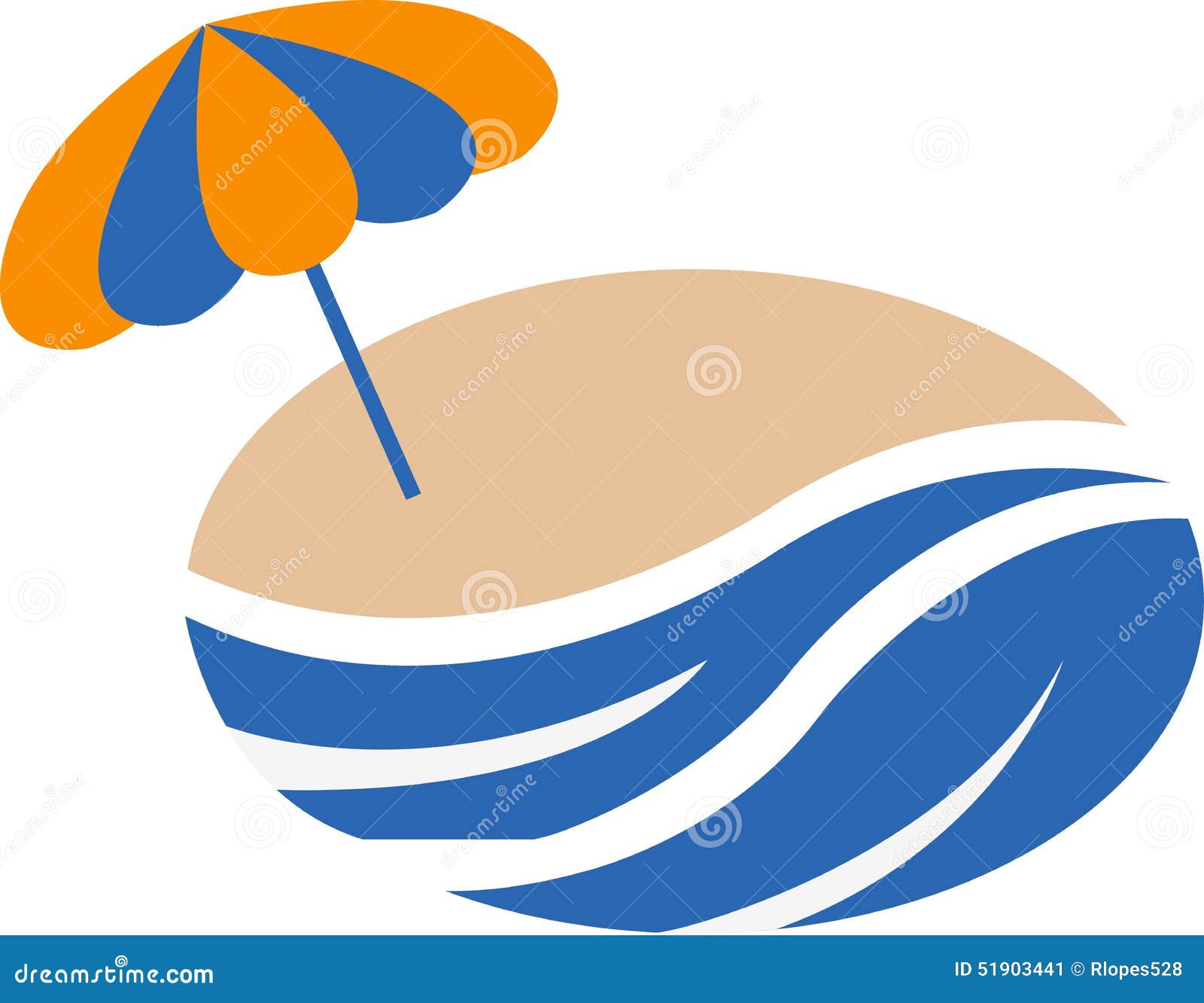 Beach Logo stock vector. Illustration of sand, sunshade - 51903441