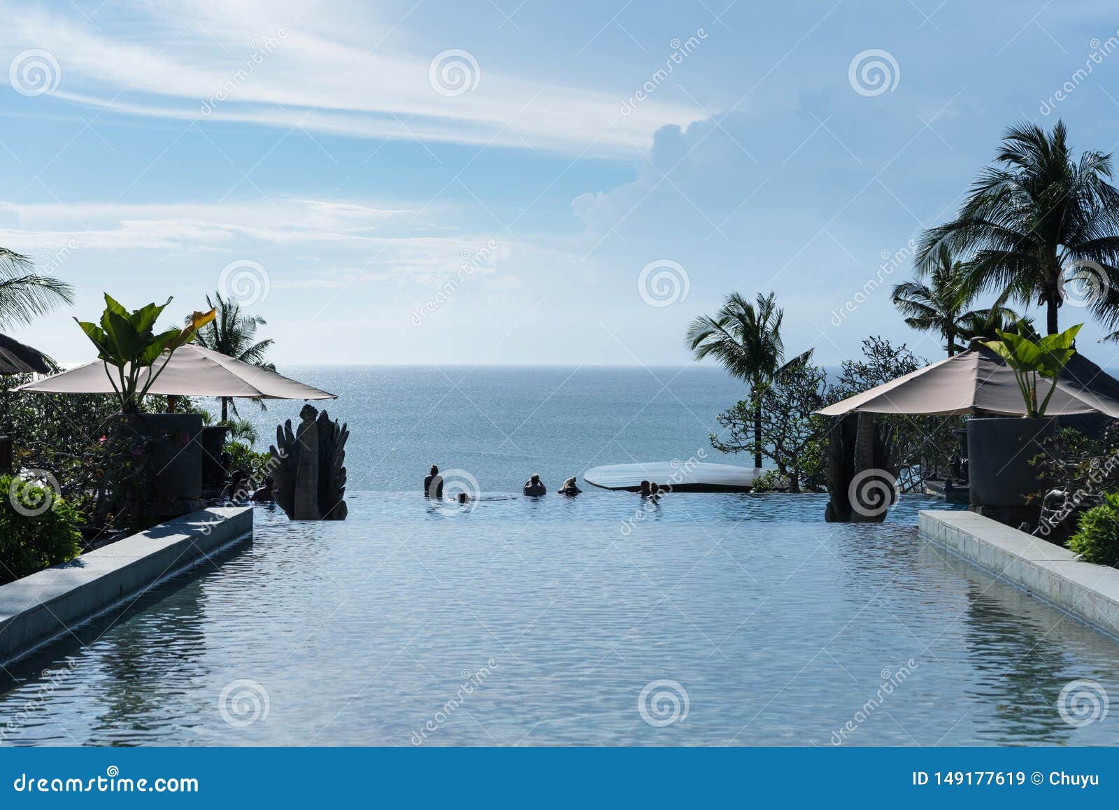 Beach infinity pool stock image. Image of outdoor, attraction - 149177619