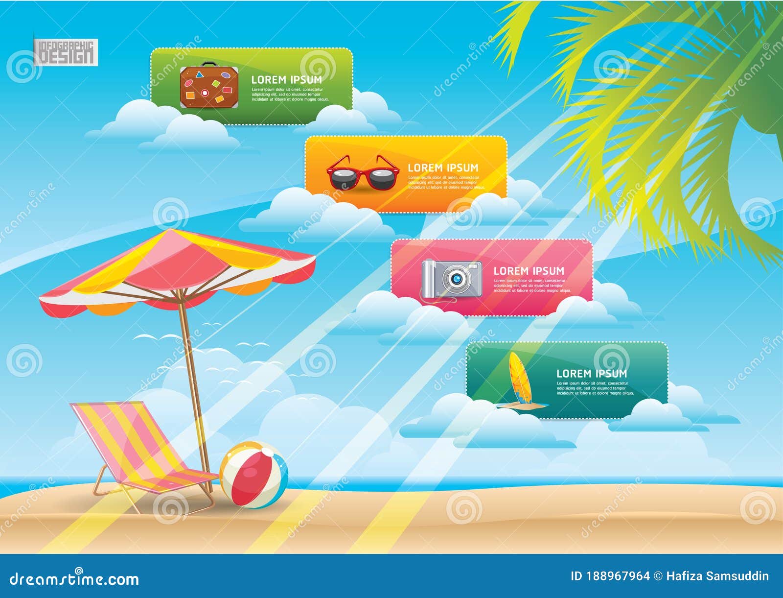 Beach Infographic. Vector Illustration Decorative Design Stock Vector ...