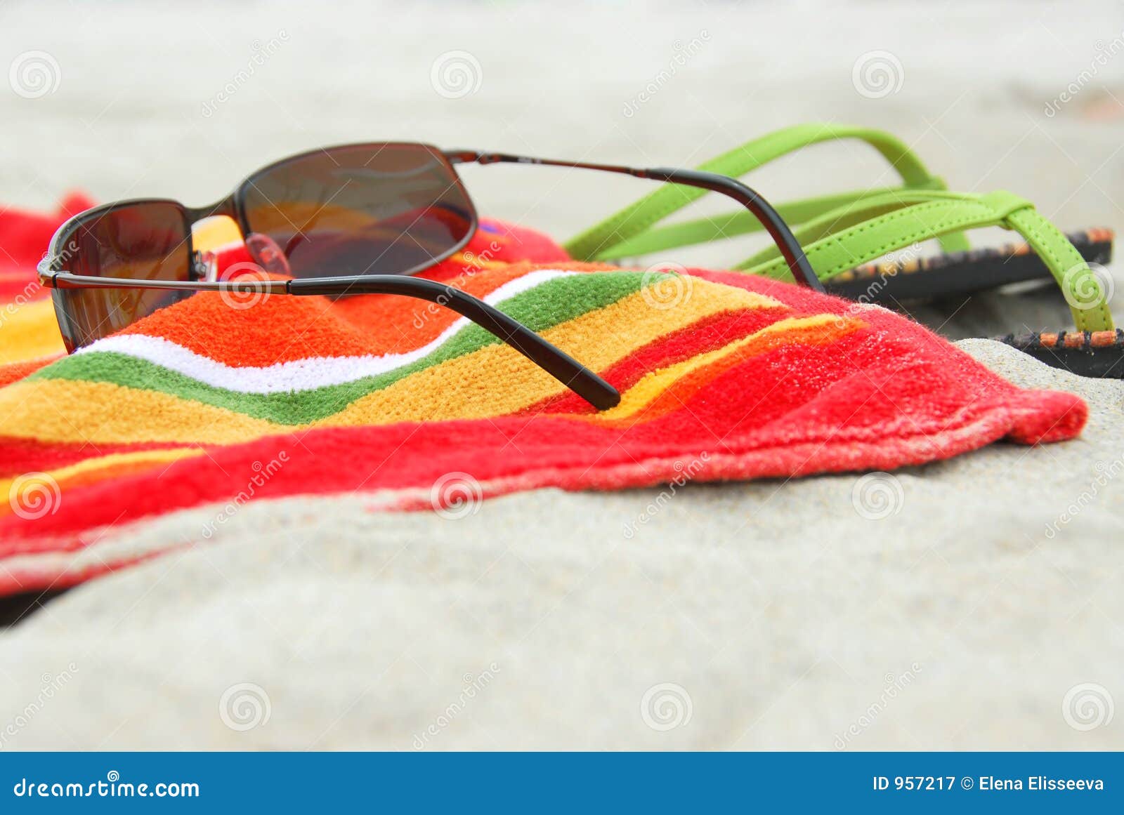 Beach items on sand stock image. Image of close, items - 957217