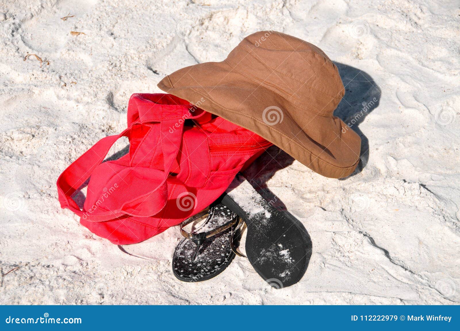 Beach Items in the Sand stock image. Image of sandy - 112222979