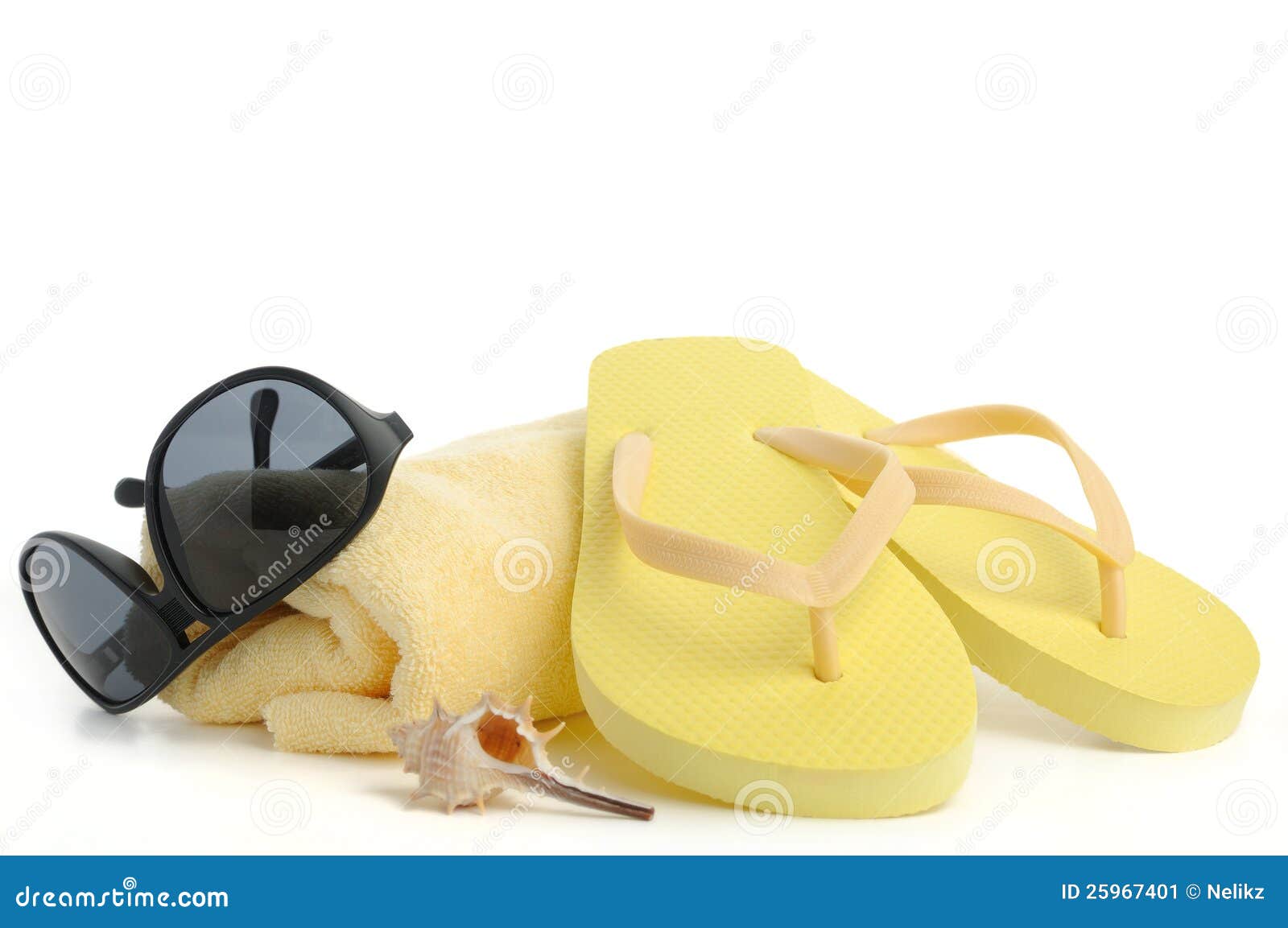 Beach items on white stock image. Image of sandals, slippers - 25967401