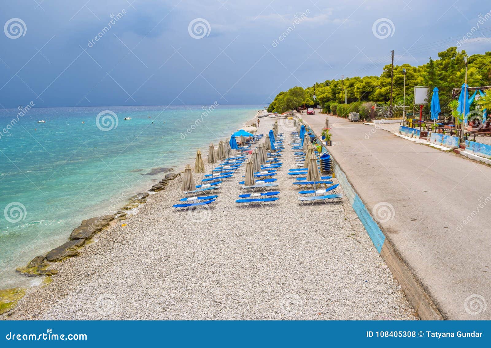 Beach of Kineta, Greece. stock photo. Image of resting - 108405308