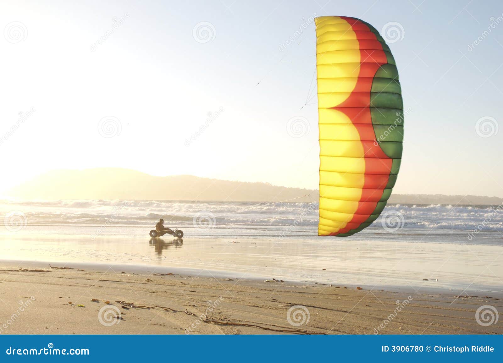 Beach Kite Buggying stock photo. Image of freestyle, skill - 3906780