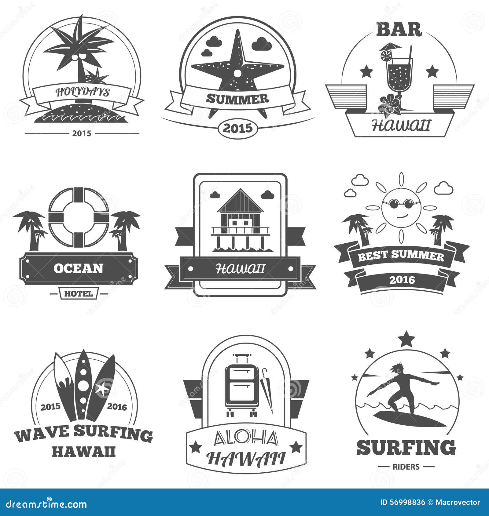 Beach Label Set stock vector. Illustration of boat, banner - 56998836